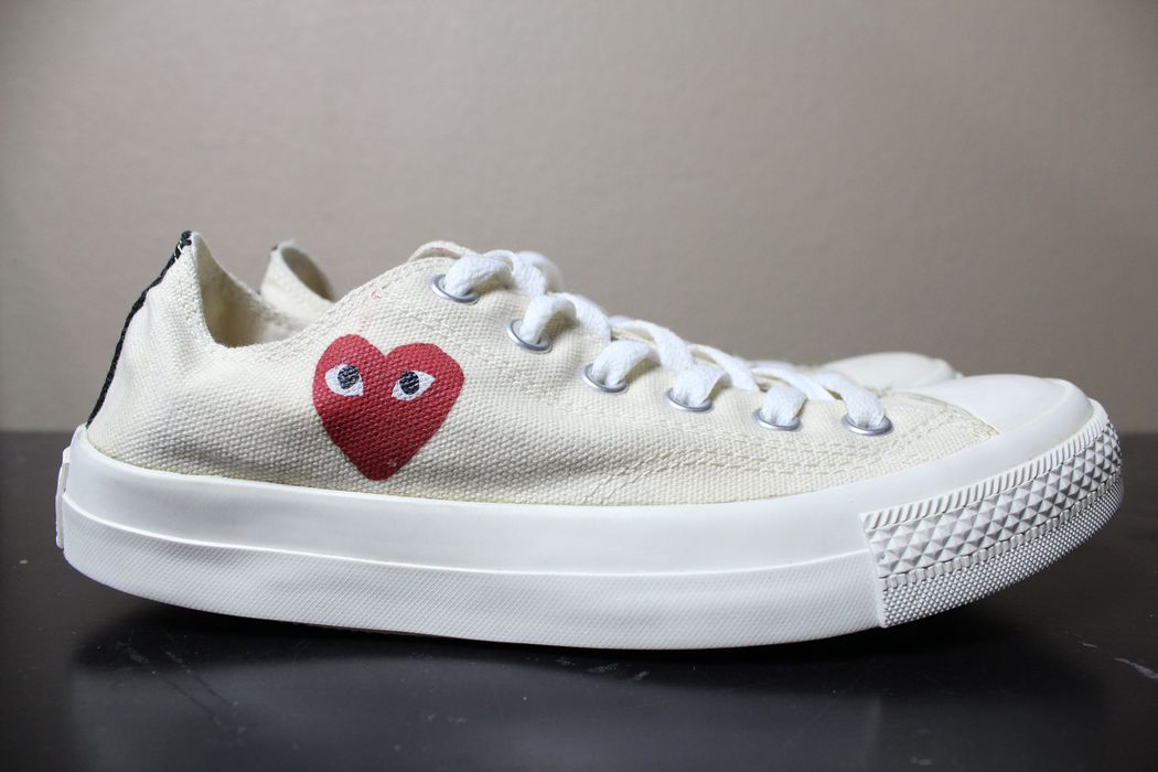 Converse CDG Cream White Beige Low Tops Chuck Taylor OG Vintage Play ...