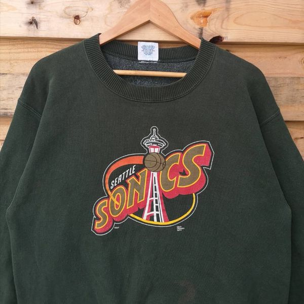 Vintage Vintage 90's Seattle Sonics NBA Team Big Logo Spellout | Grailed