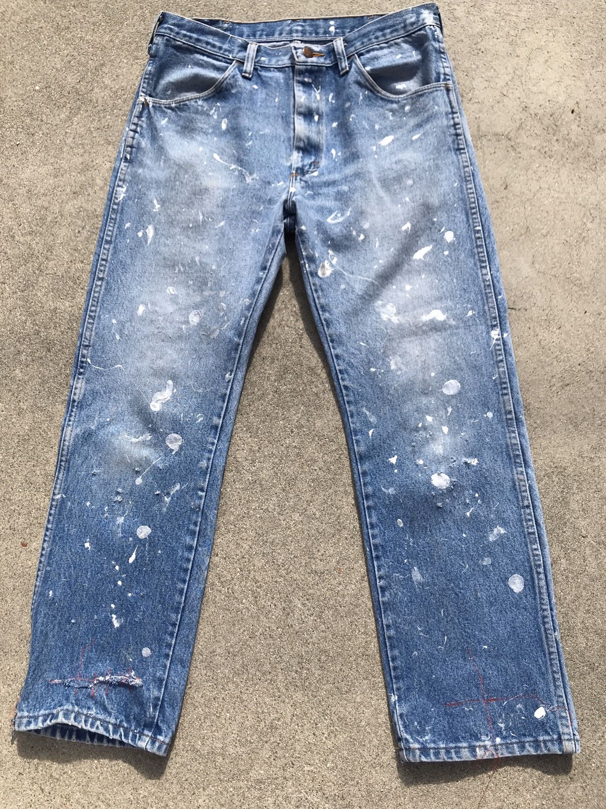 Custom × Vintage Paint Splattered Jeans | Grailed