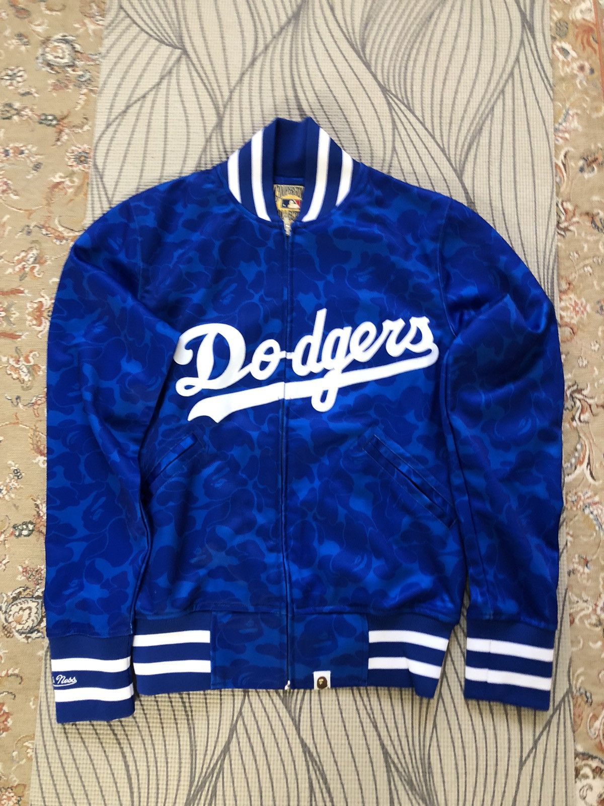 Bape Bape x Mitchell & Ness - LA Dodgers Jacket | Grailed