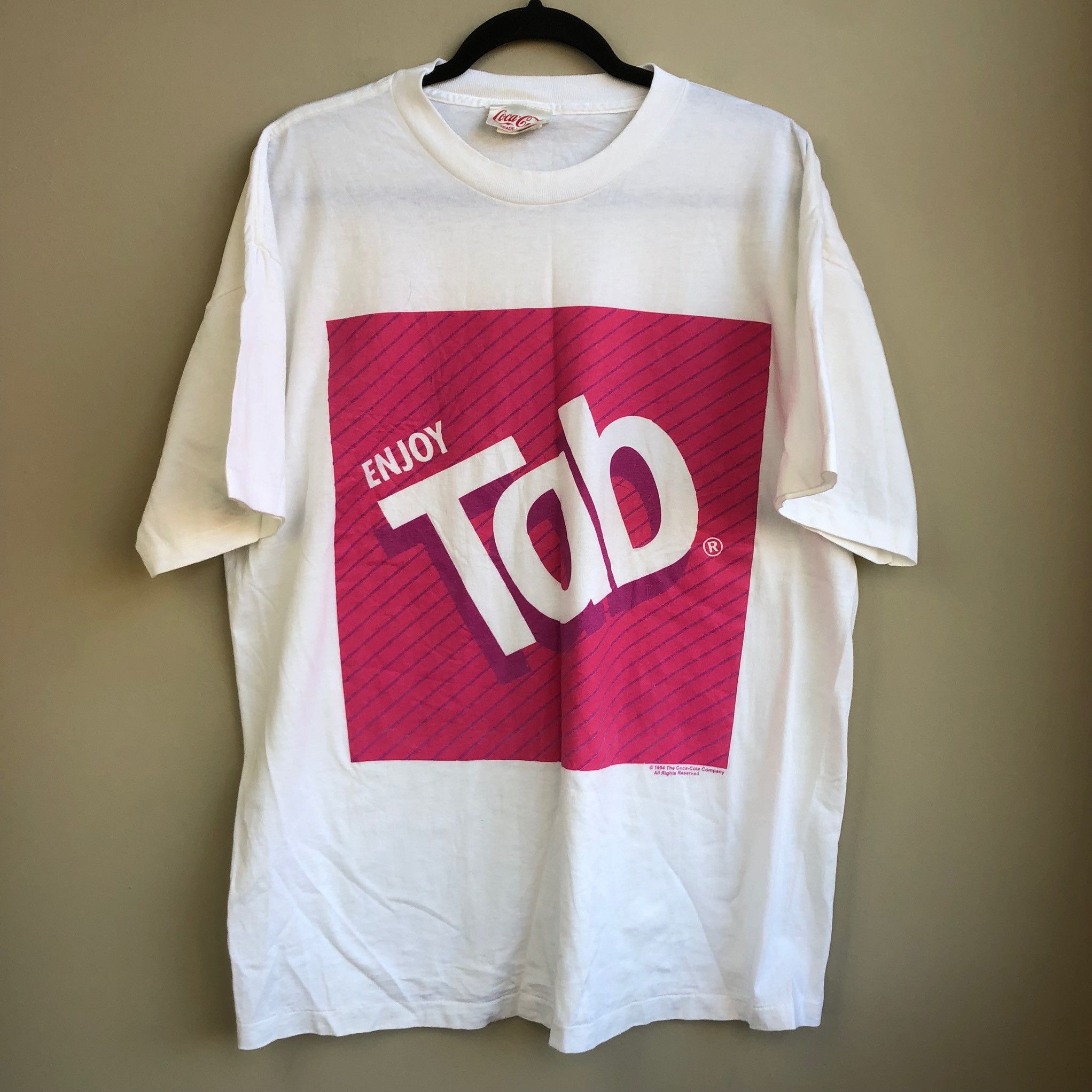 Coca Cola × Other × Vintage VTG Coca Cola Enjoy Tab XL White Pink Box ...