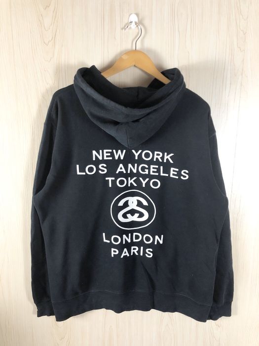 Stussy Stussy New York Los Angeles Tokyo London Paris Hoodie | Grailed