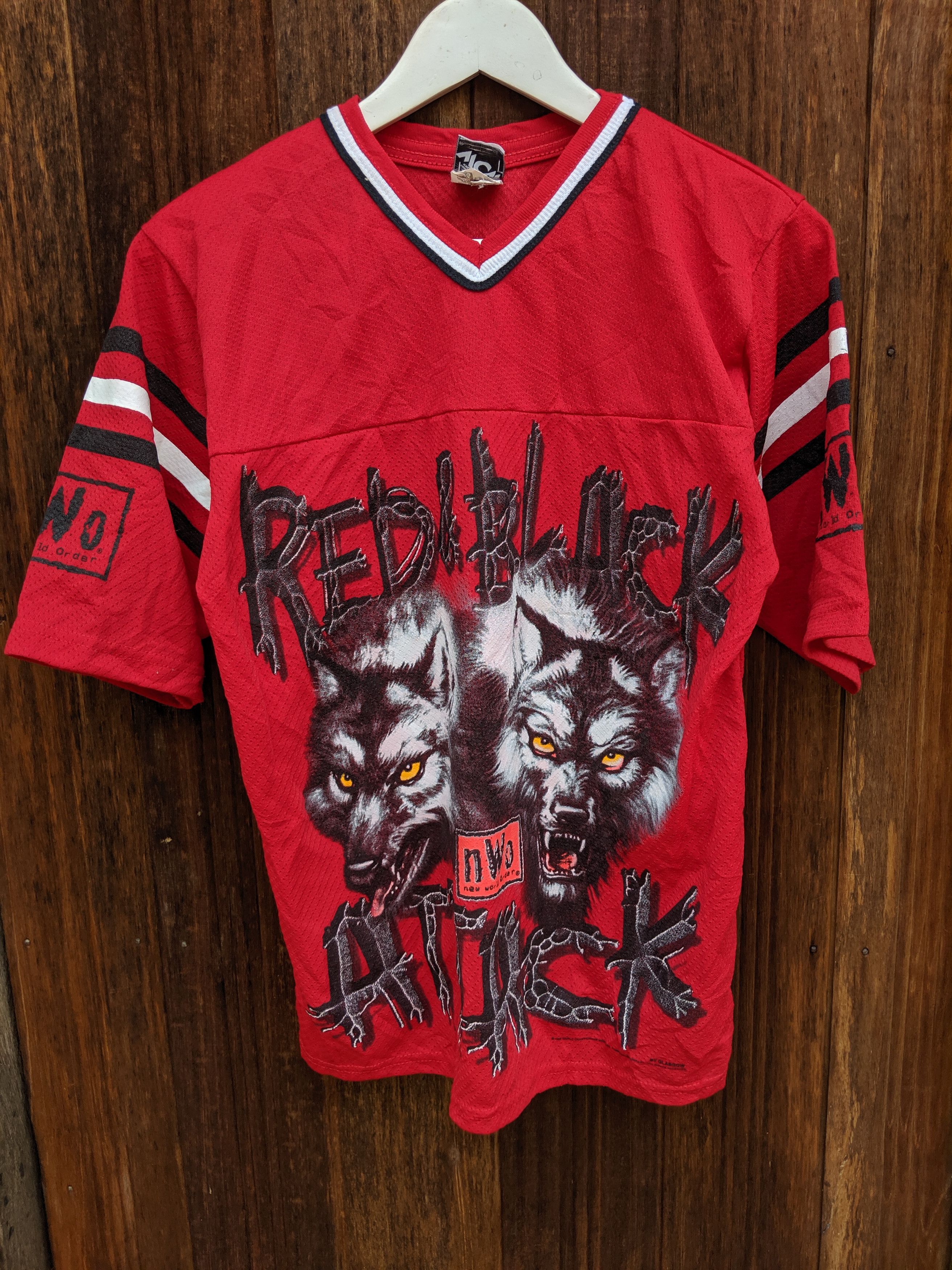 Vintage × Wcw/Nwo Vintage 90s NWO Red&Black Attack wolf print | Grailed