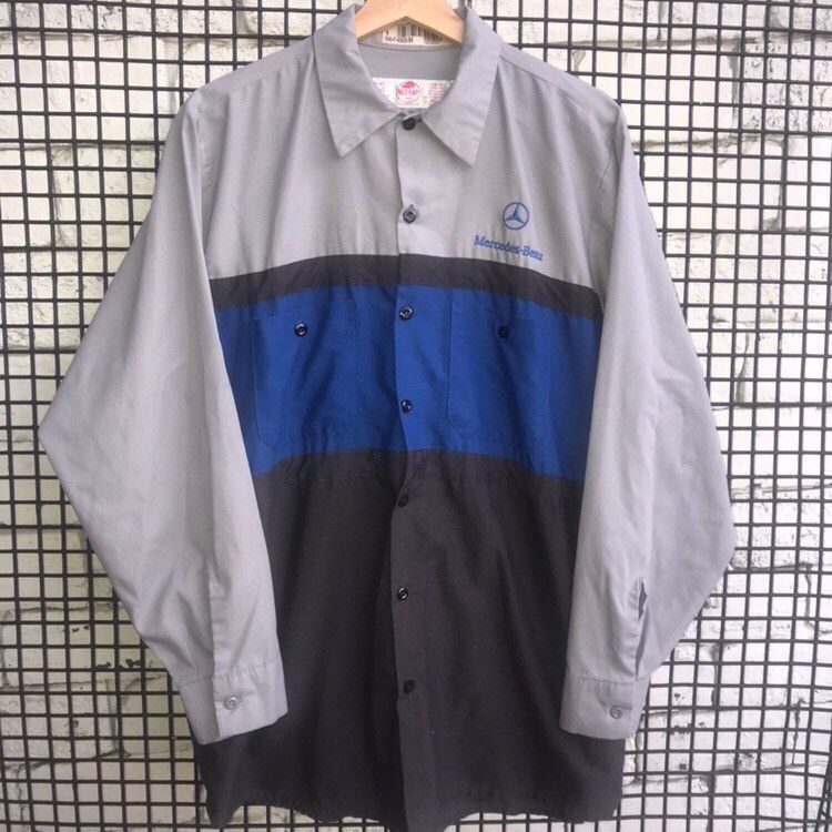Mercedes-Benz × Vintage Mercedes Benz Mechanic Workwear Button Shirt ...