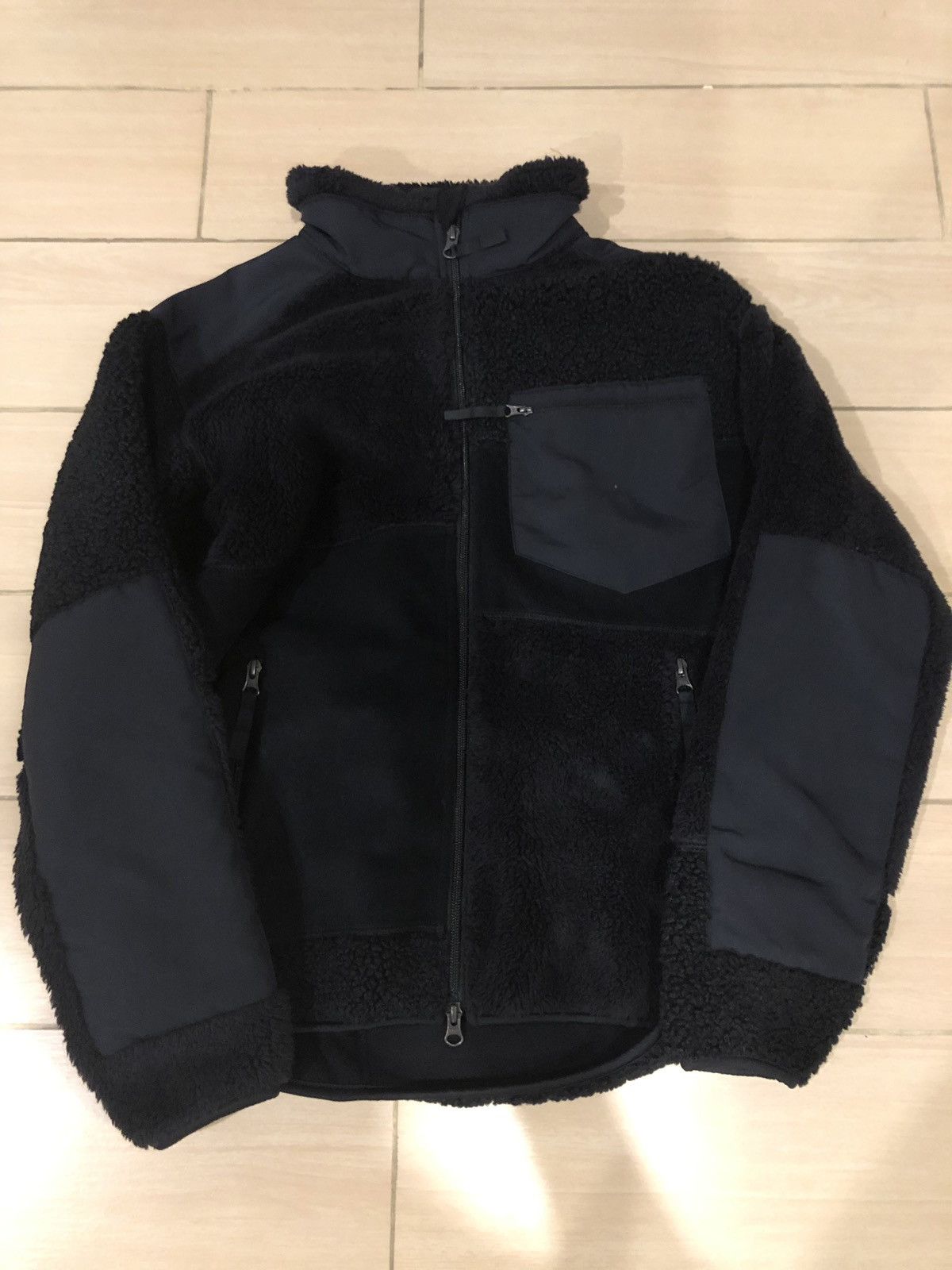 Uniqlo Uniqlo X Engineered Garments Combination Fleece Jacket Black Grailed