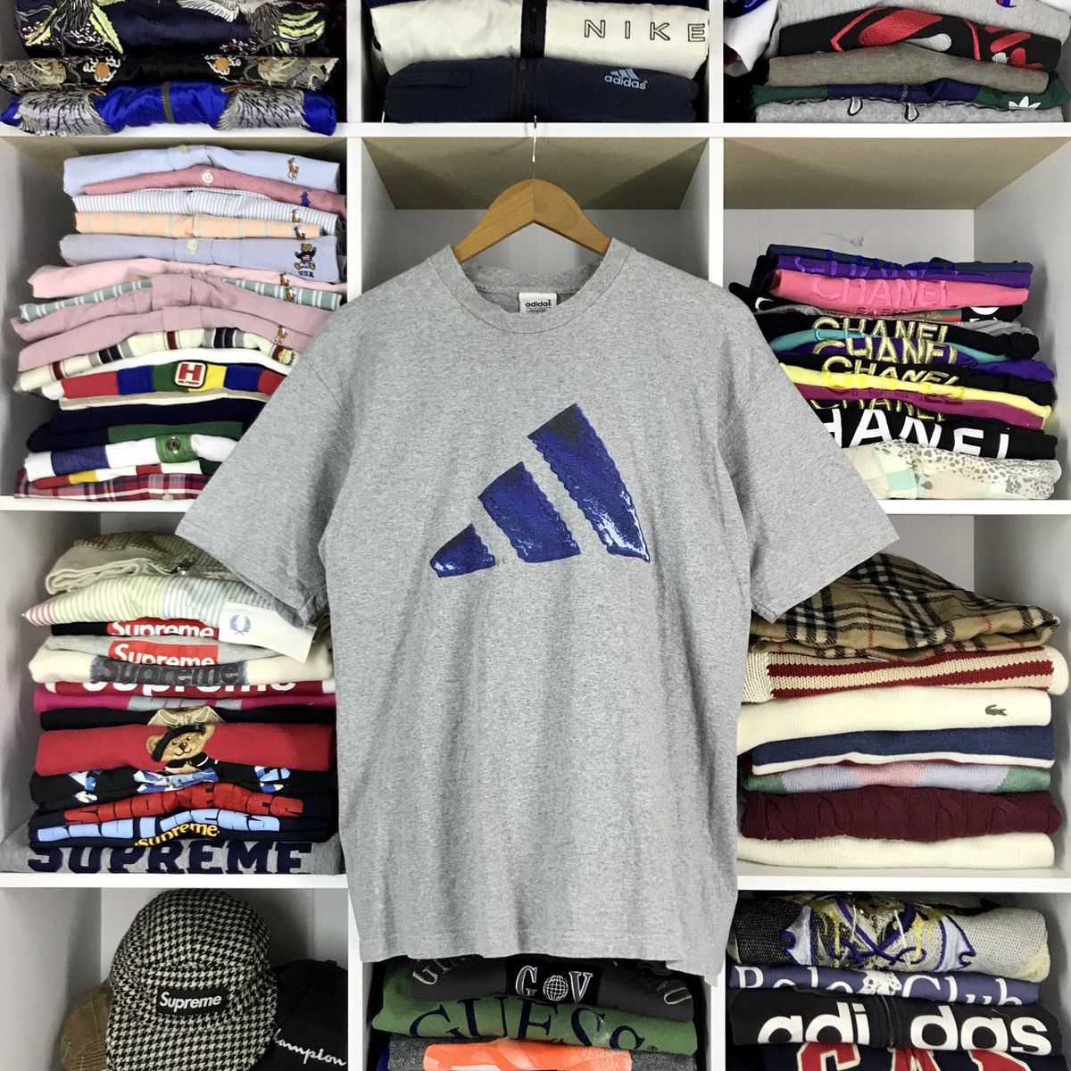 Adidas × Streetwear × Vintage ADIDAS Box Logo Vintage Design Logo T ...