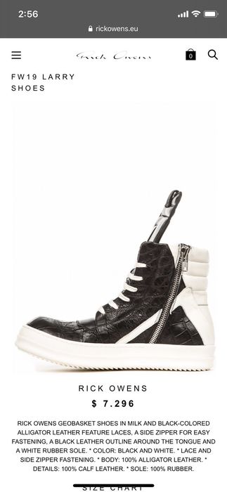 Rick Owens 7300$+ One of A Kind Rick Owens Crocodile Leather Sneakers ...