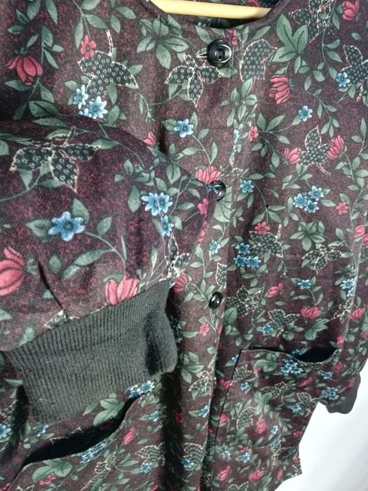 Japanese Brand suzuran floral design nylon polyester bomber style ...