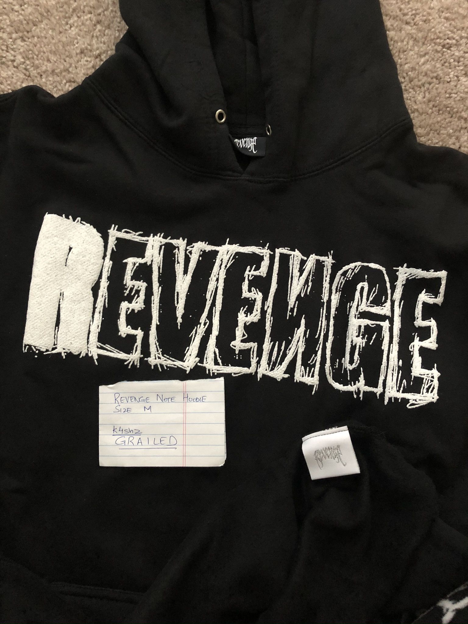 Revenge Revenge “Note Hoodie” | Grailed