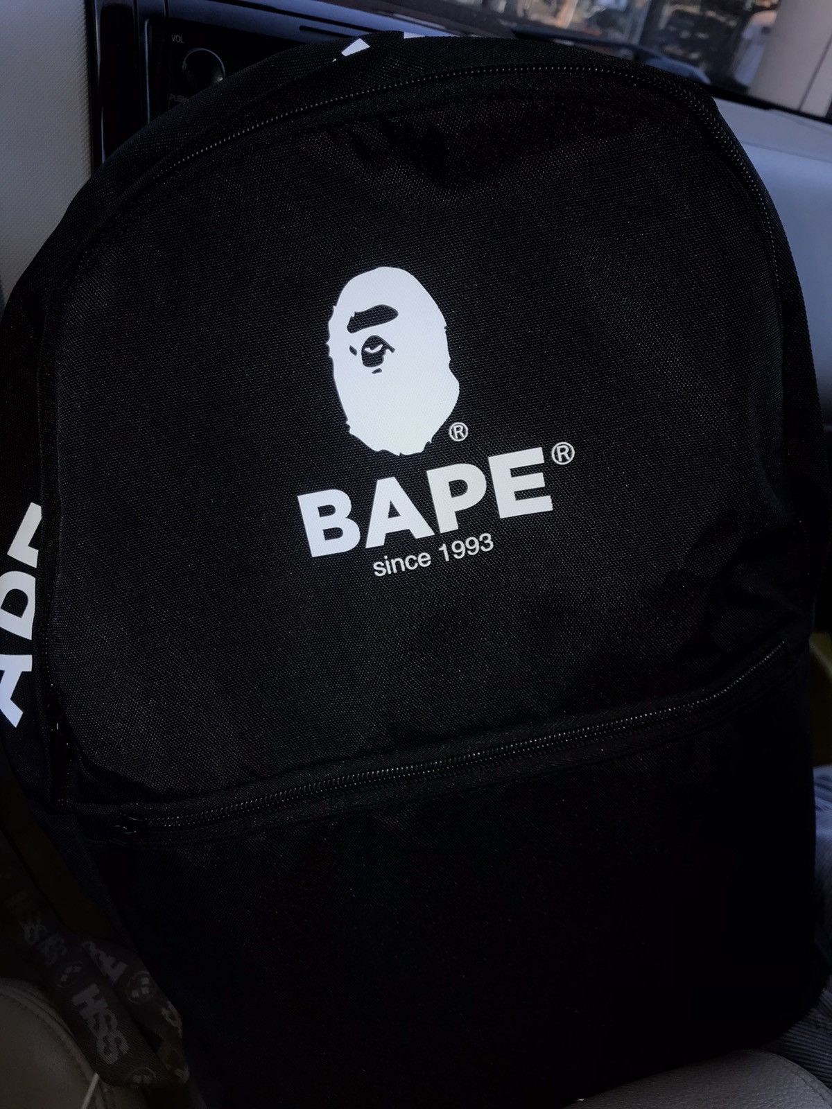 Bape Bape Backpack Black Logo Book Bag | Grailed