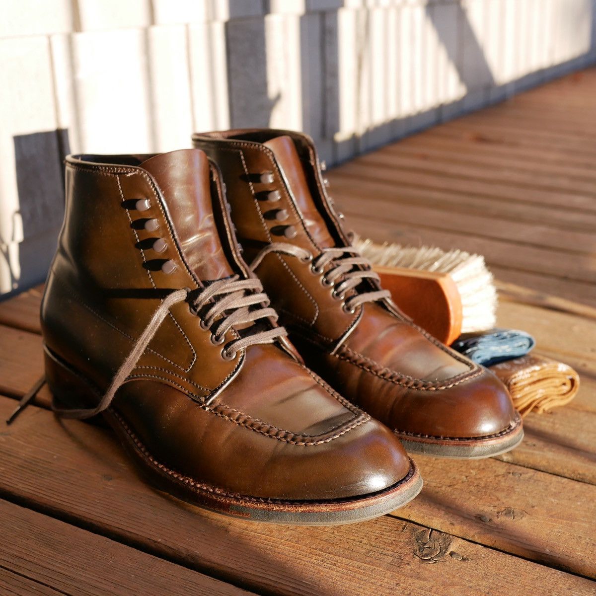 Alden Alden Cigar Shell Cordovan Indy Boots | Grailed