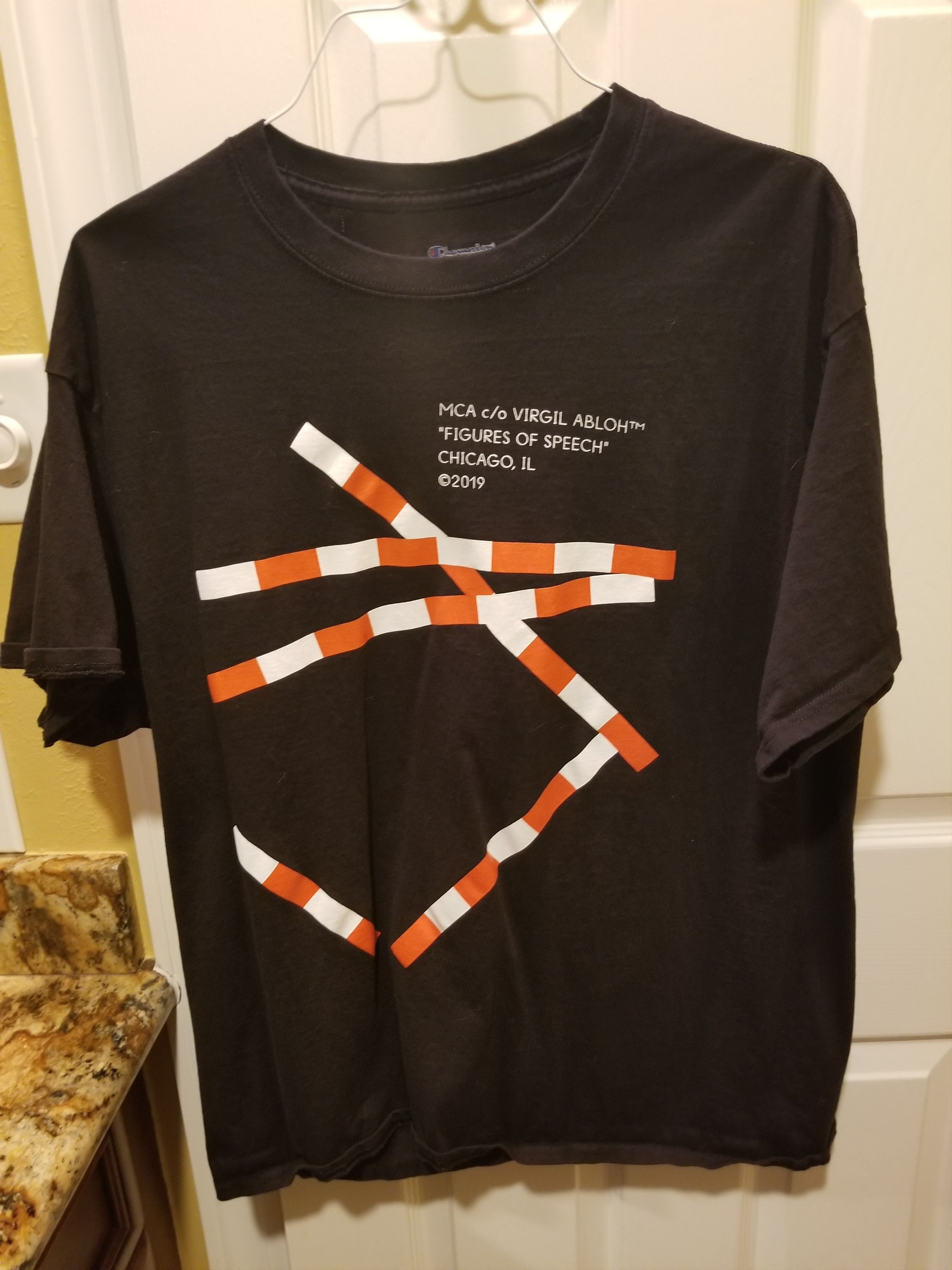 Virgil Abloh Virgil Abloh x MCA Figures of Speech Tape Tee Black | Grailed