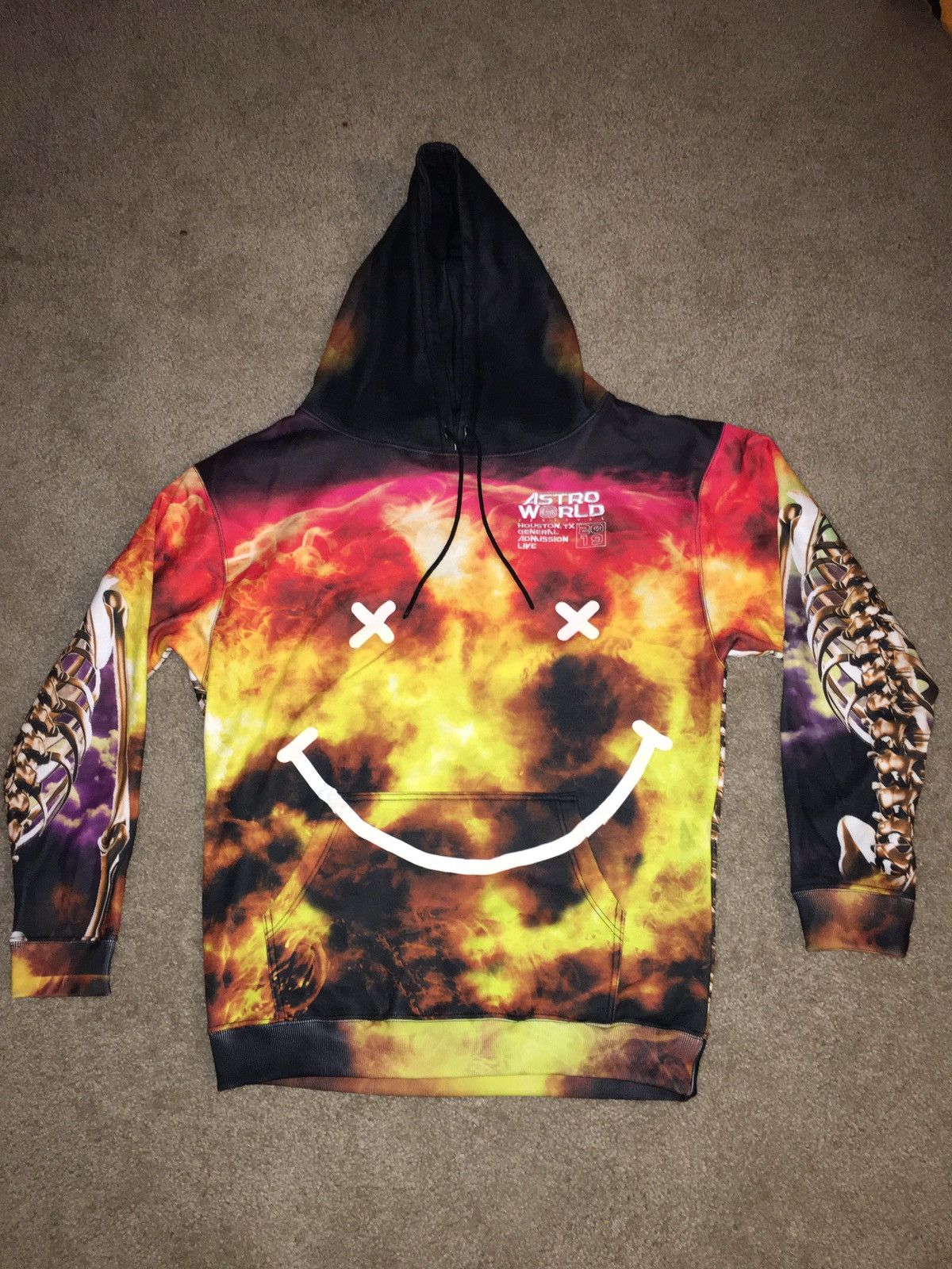 Travis Scott Astroworld festival smiley face hoodie | Grailed