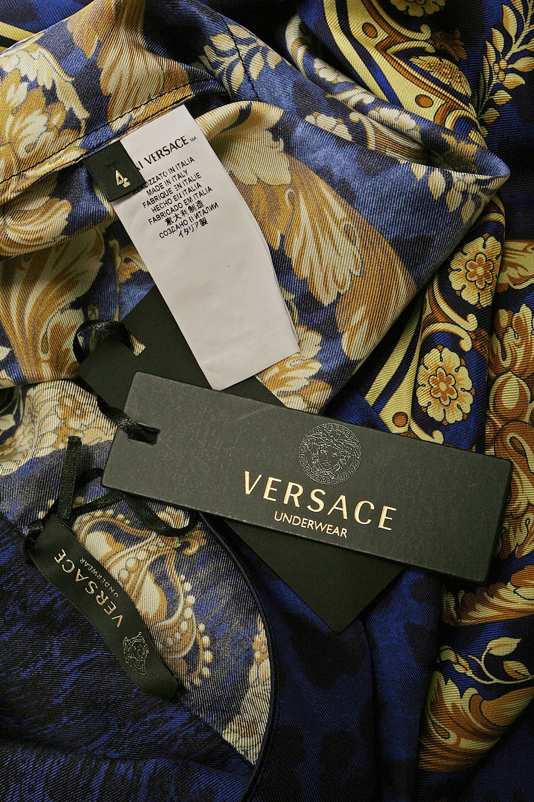 Versace (FULL SET) new VERSACE leopard baroque print silk pyjama shirt ...