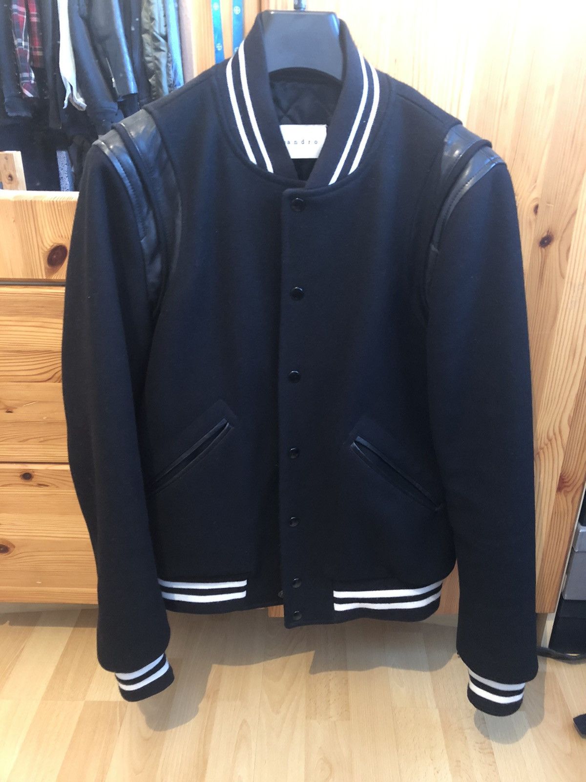 Sandro Sandro Drums Varsity Jacket (saint laurent look alike ) | Grailed