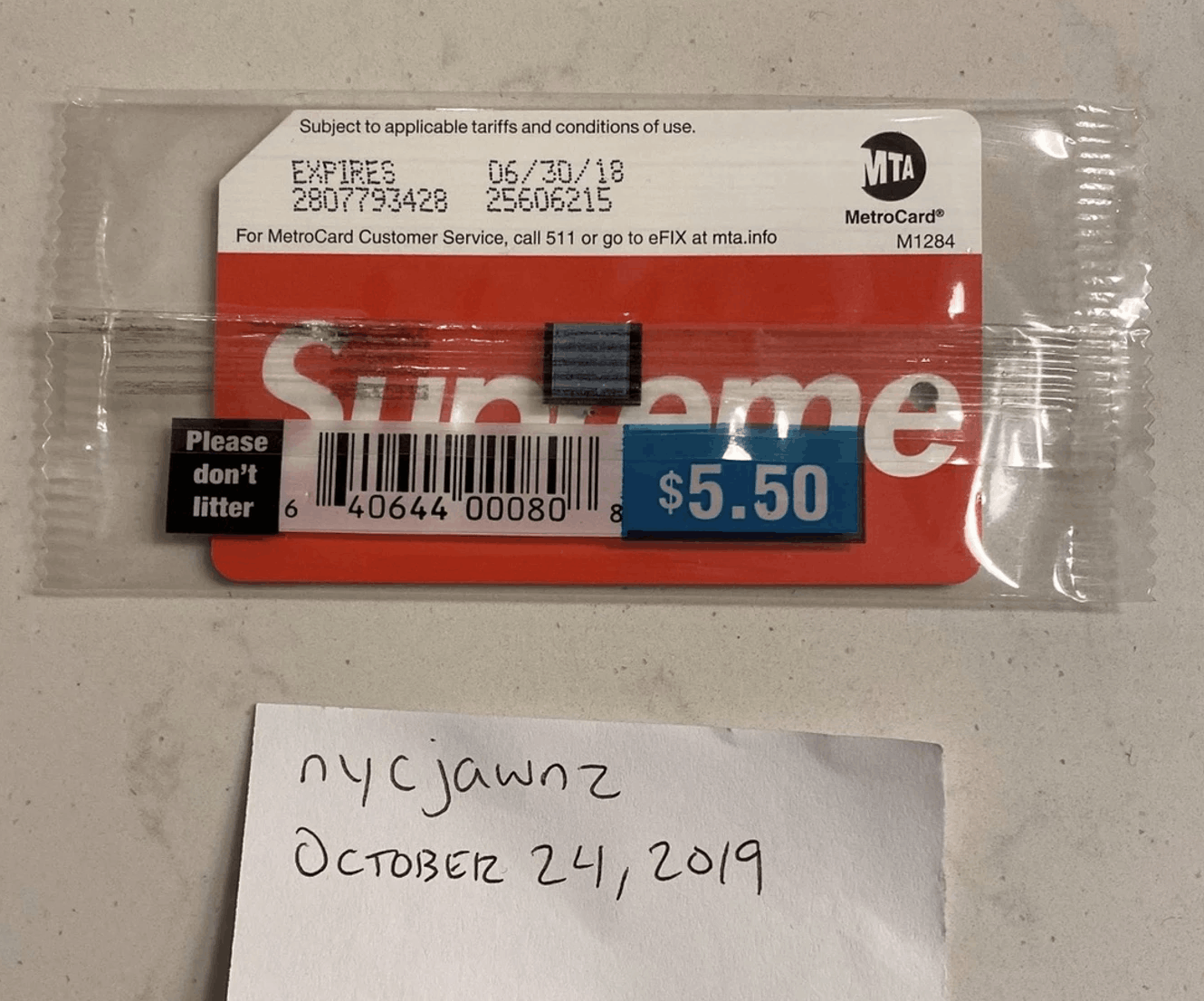 Supreme MTA MetroCard | Grailed