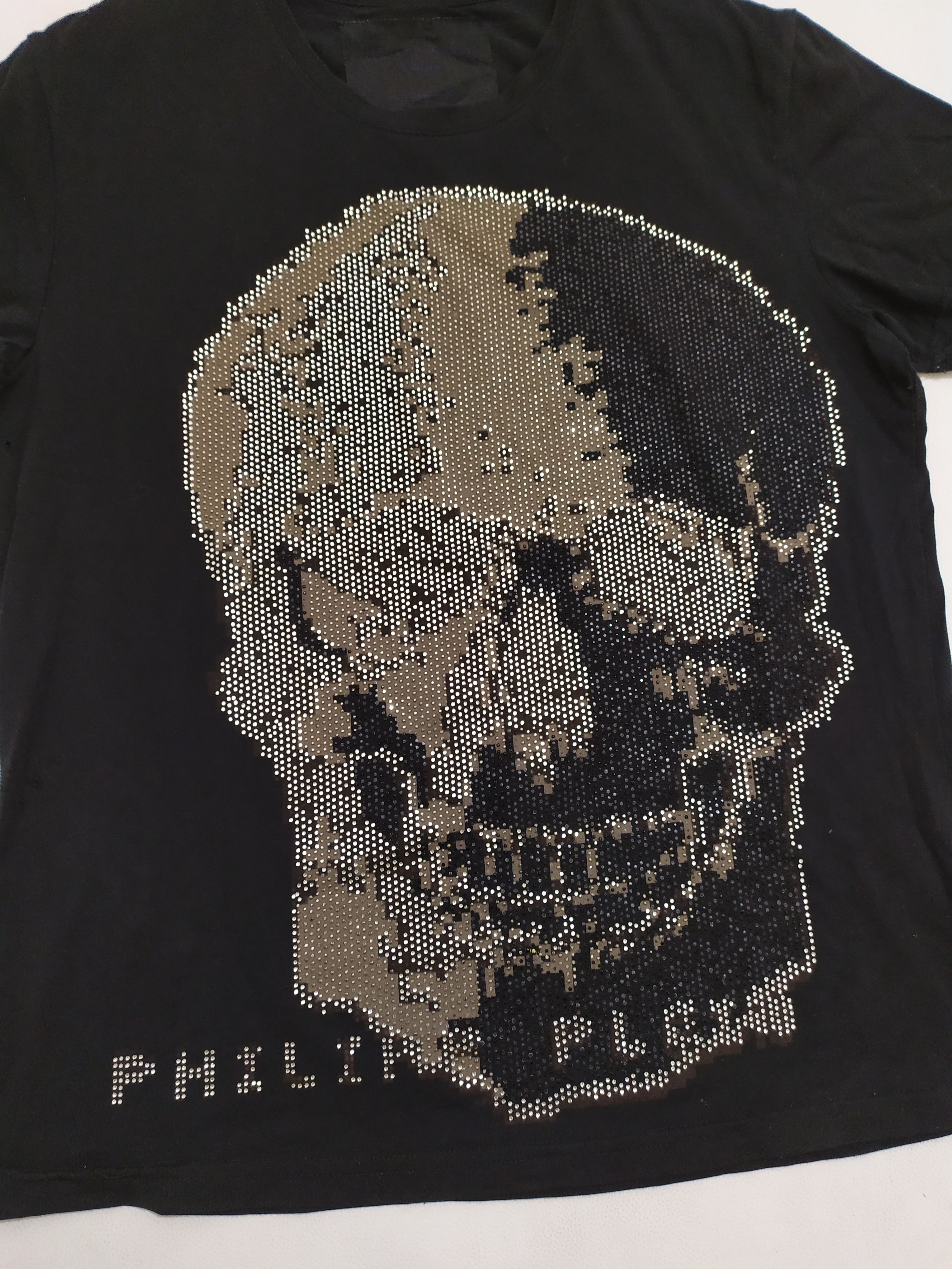 Philipp Plein Skull Skeleton Sparkling Metal design Philip Plein tshirt ...