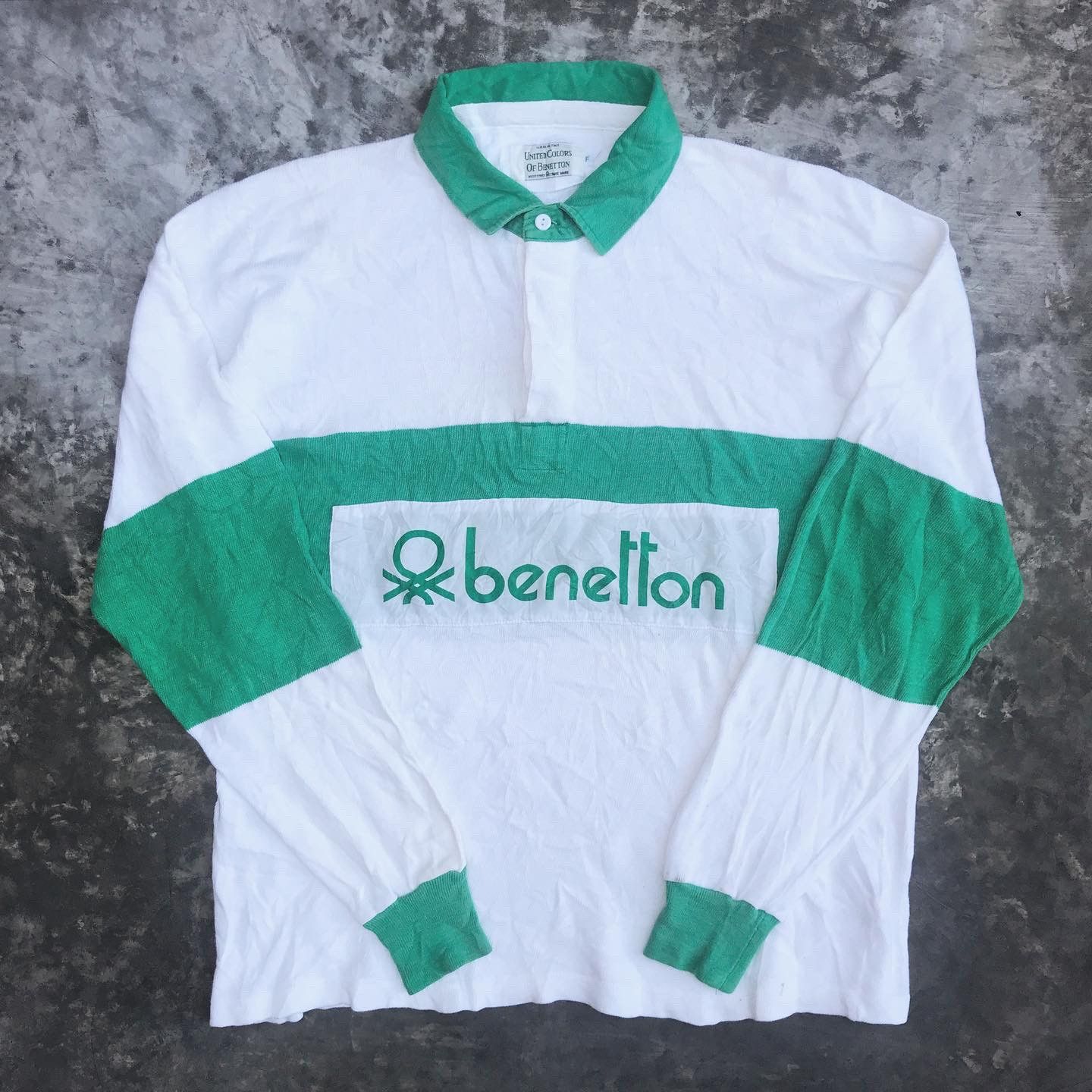 Vintage Vintage Benetton rugby 80’s long sleeve poloshirt | Grailed