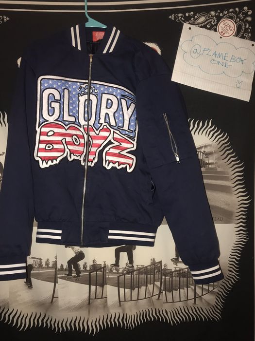 Glo Gang Glogang bomber jacket ,red ,whit ,blue “turbo 95” | Grailed