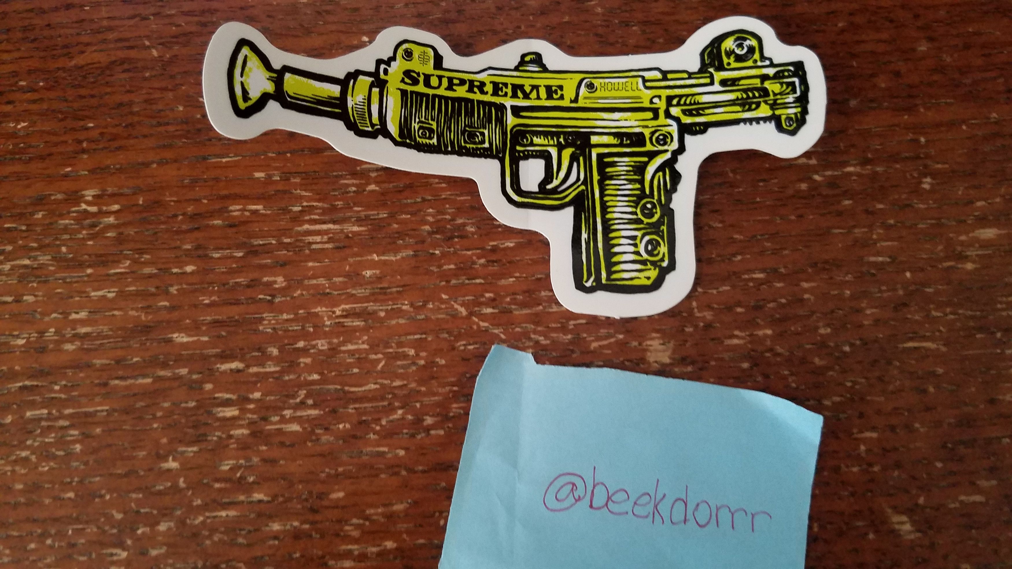 Supreme Supreme Green Uzi Sticker | Grailed
