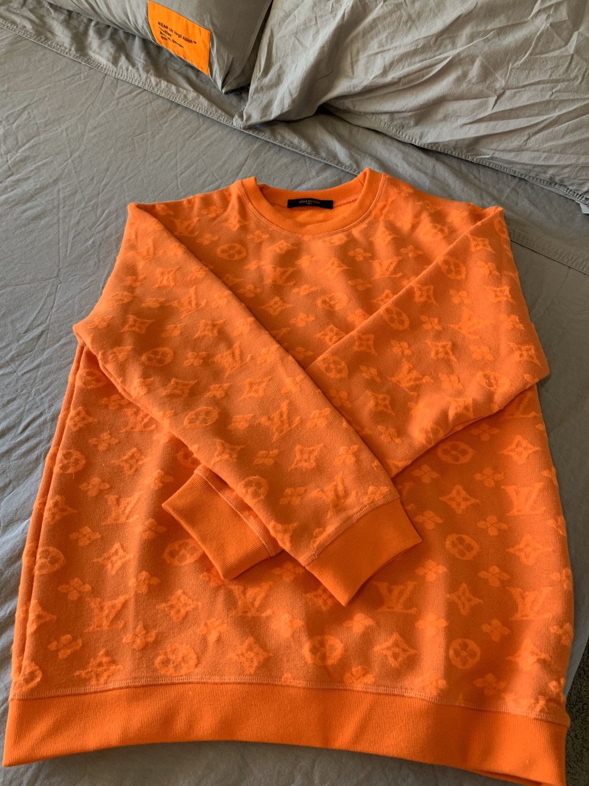Louis Vuitton Louis Vuitton Orange Full Monogram Jacquard Crew Neck ...