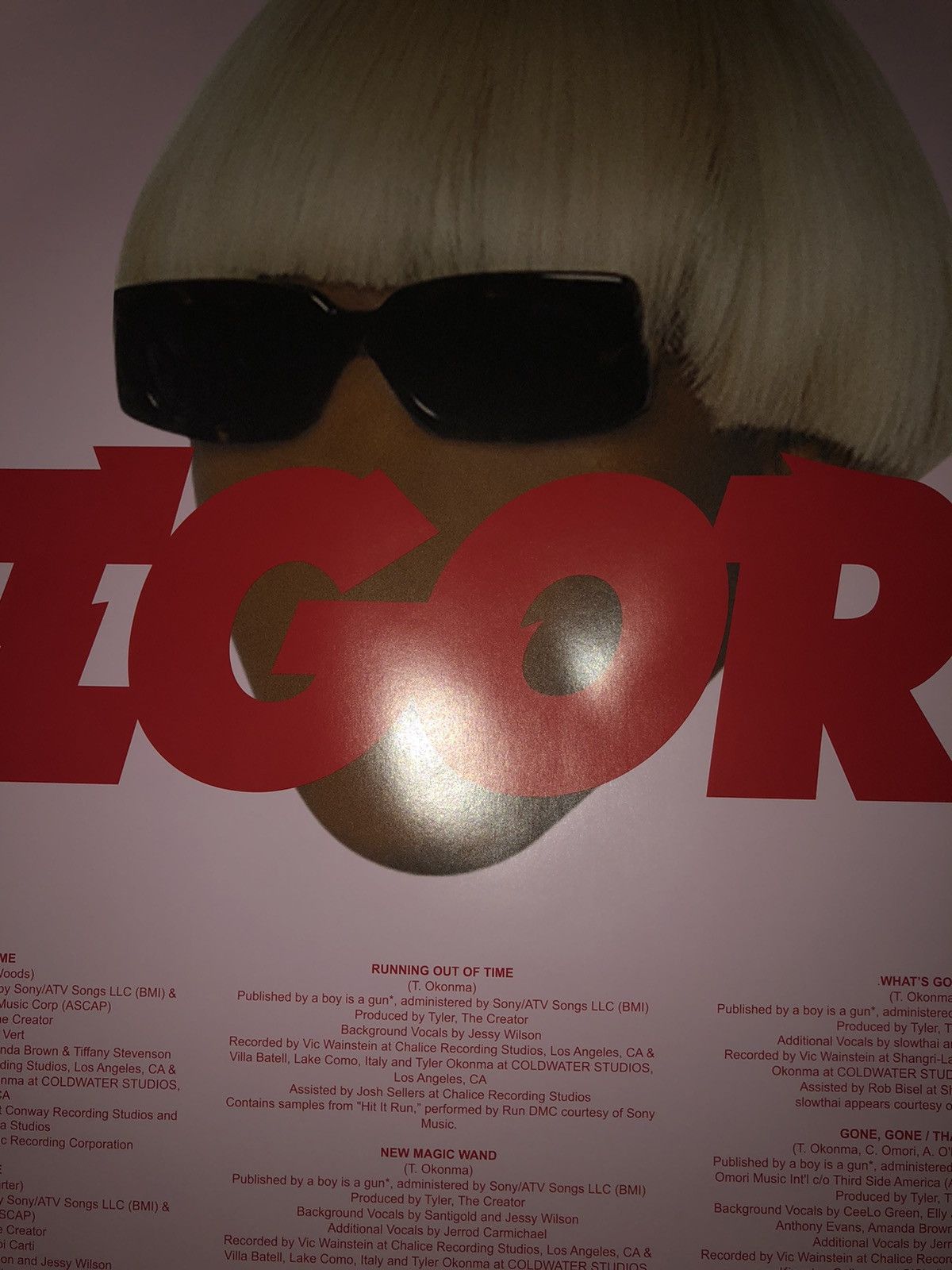 Golf Wang IGOR tracklist credits poster | Grailed