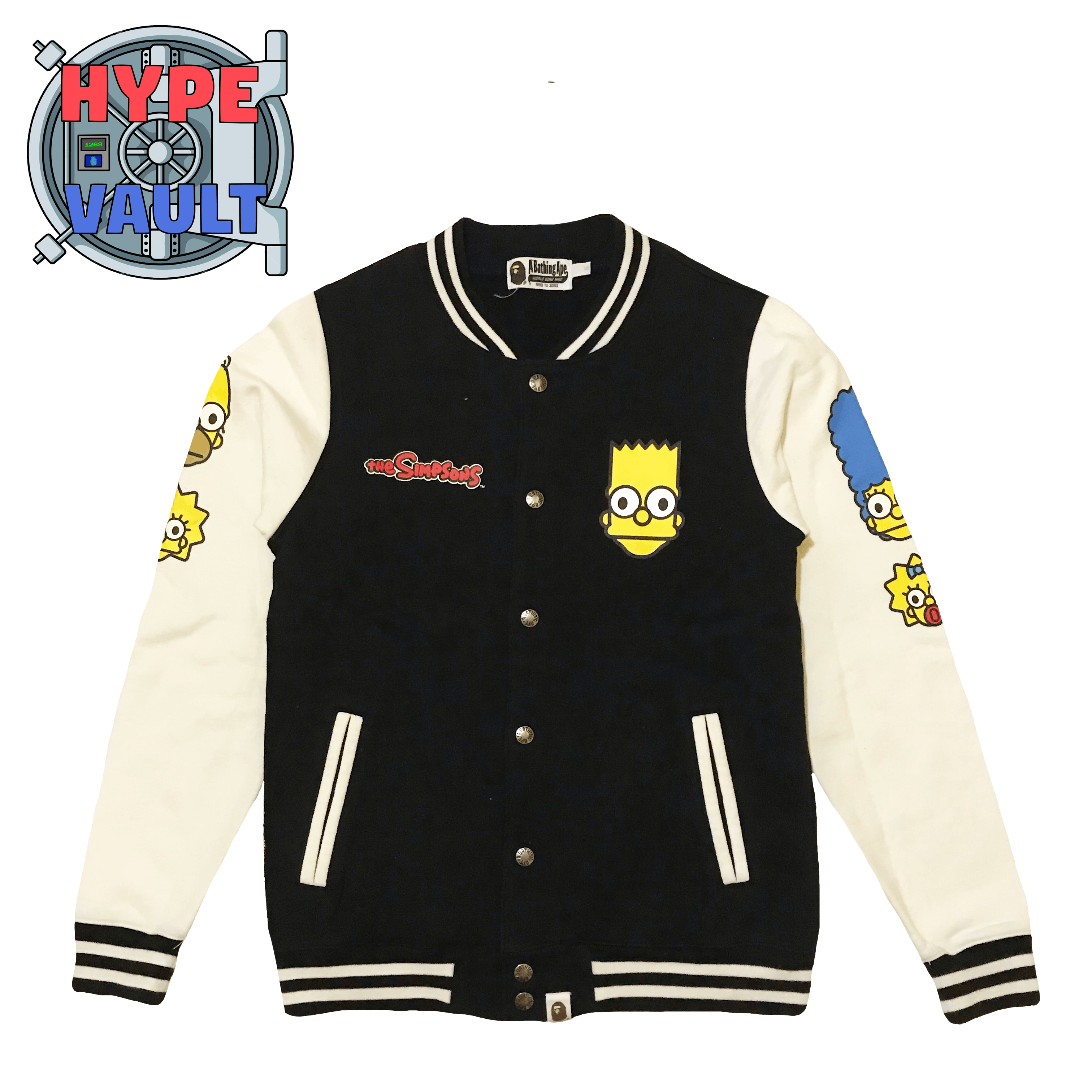 Bape × The Simpsons A BATHING APE x THE SIMPSON'S FAMILY PRINT VARSITY ...