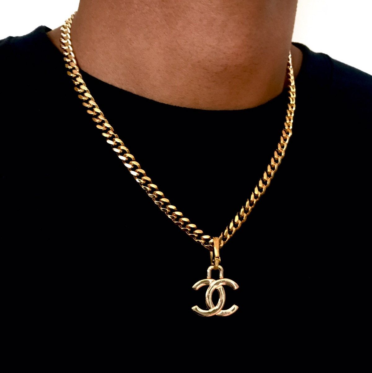 Chanel RARE CHANEL 18K GOLD CUBAN LINK CHAIN | Grailed