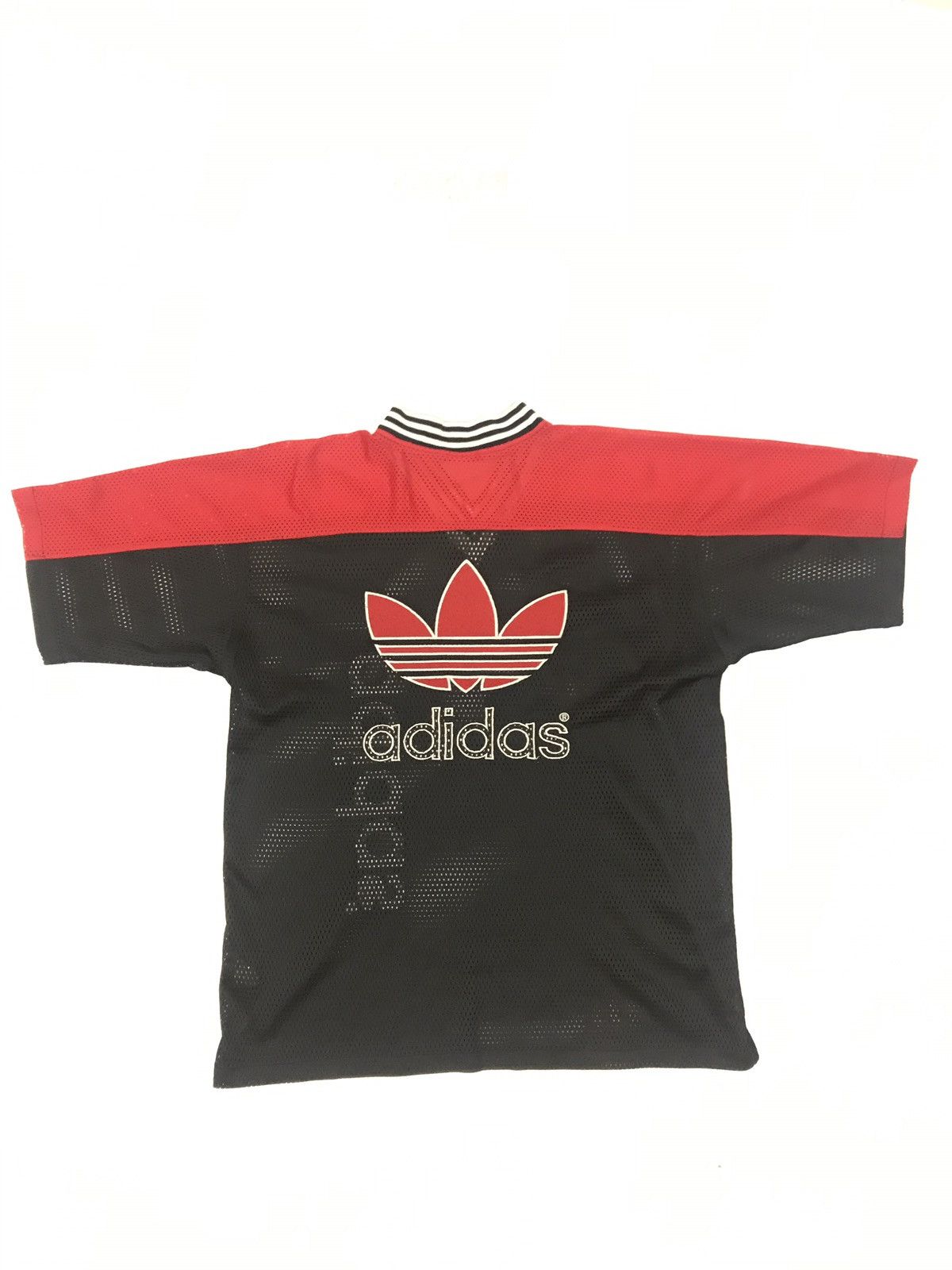 Adidas × Vintage VINTAGE ADIDAS TREFOIL MESH NET SHIRT JERSEY BIG LOGO ...