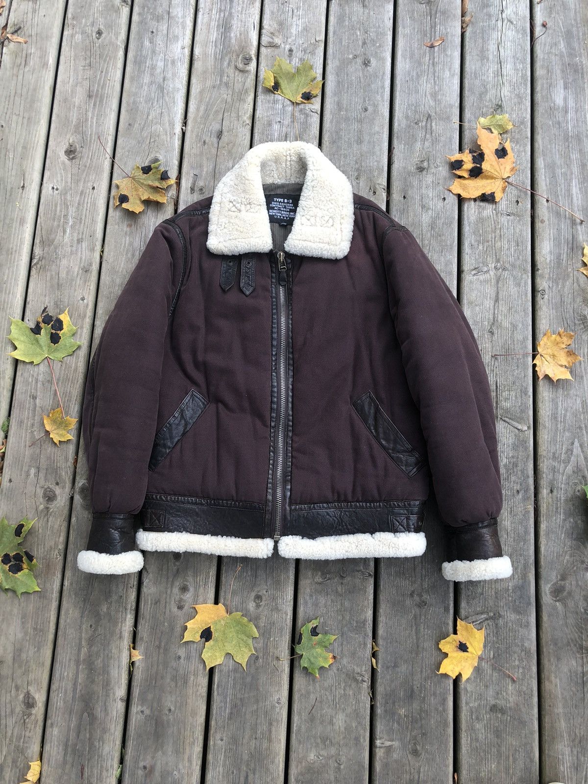 Vintage 1999 Schott B-3 Vintage Avirex Bomber Shearling Jacket | Grailed
