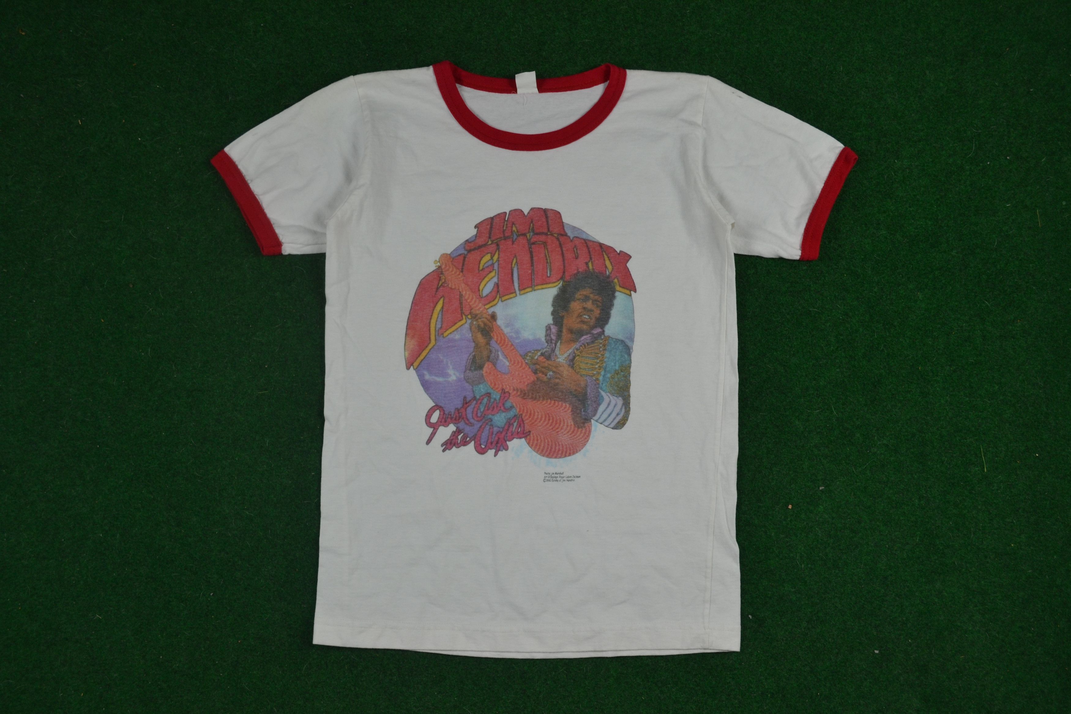 Vintage 1982 Jimi Hendrix Just Ask the Axis Ringer Tee Shirt band | Grailed Vintage 1982 Jimi Hendrix Just Ask the Axis Ringer Tee Shirt band | Grailed