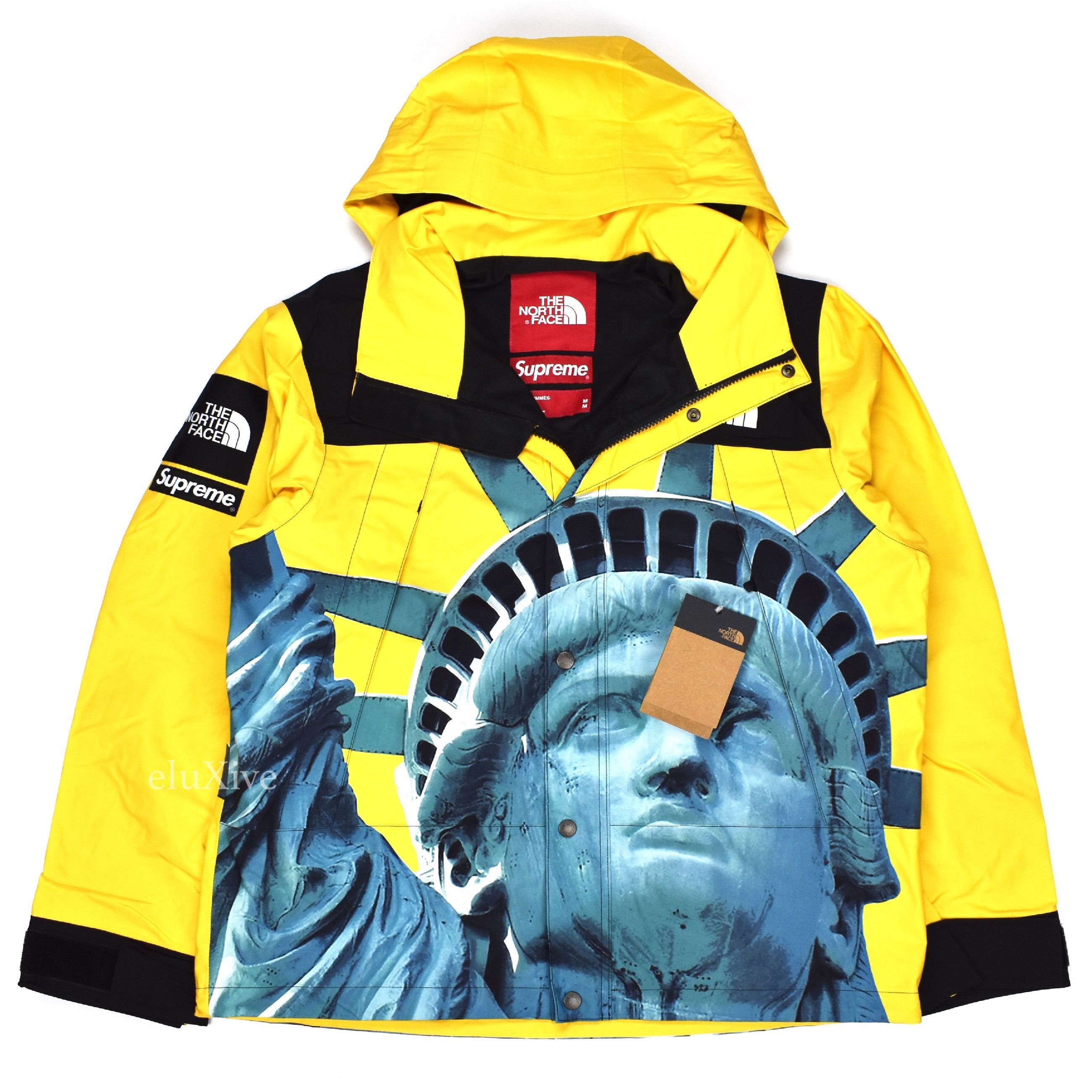 Supreme Supreme TNF Statue of Liberty Mountain Jacket Yellow DS | Grailed