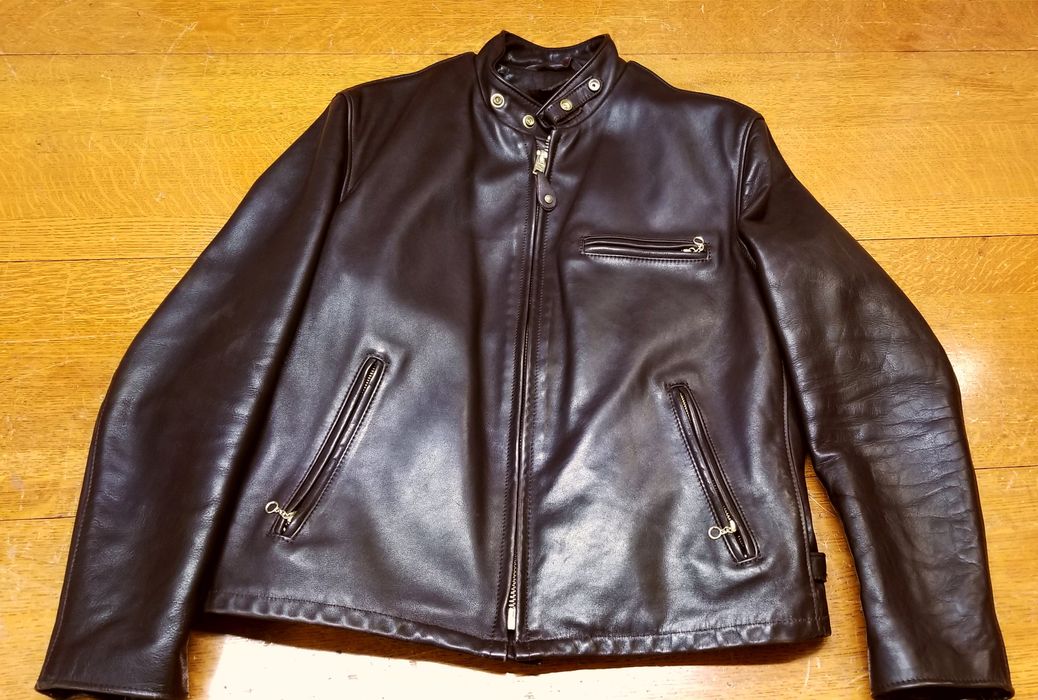 Schott Schott NYC 141 cafe racer brown leather motorcycle jacket | Grailed