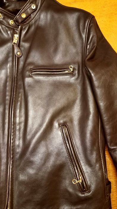 Schott Schott NYC 141 cafe racer brown leather motorcycle jacket | Grailed