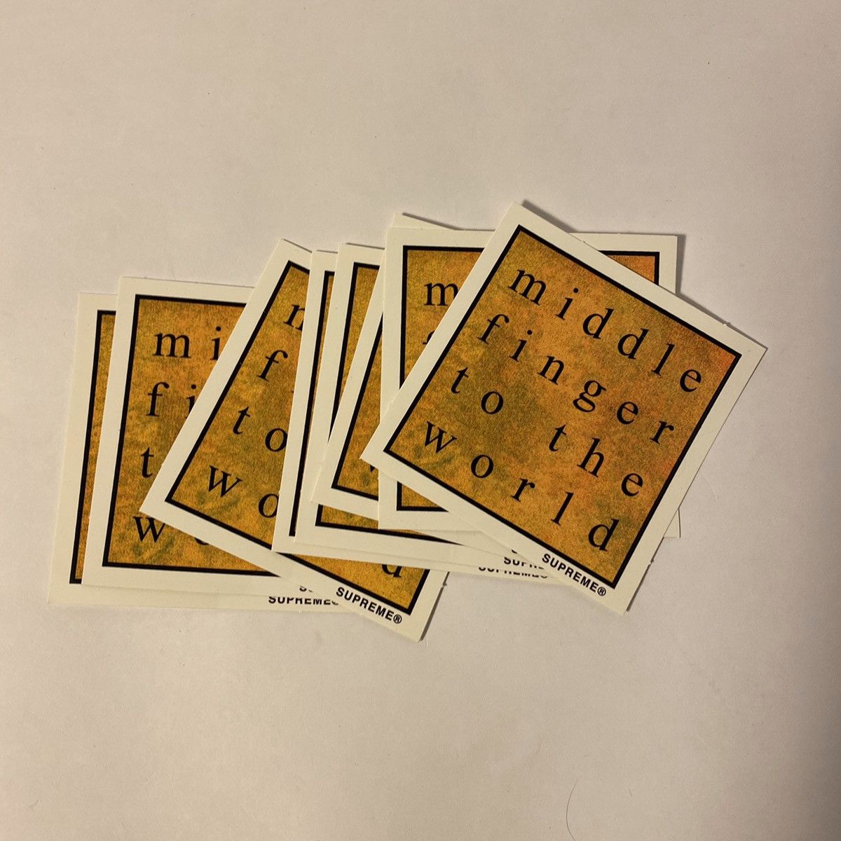 Supreme 8 Supreme Middle Finger To The World Stickers | Grailed
