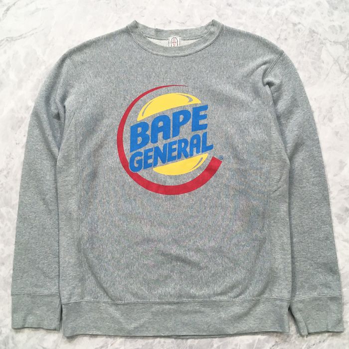 Bape BAPE A Bathing Ape BABY MILO BAPESTA BURGER KING SWEATSHIRT | Grailed