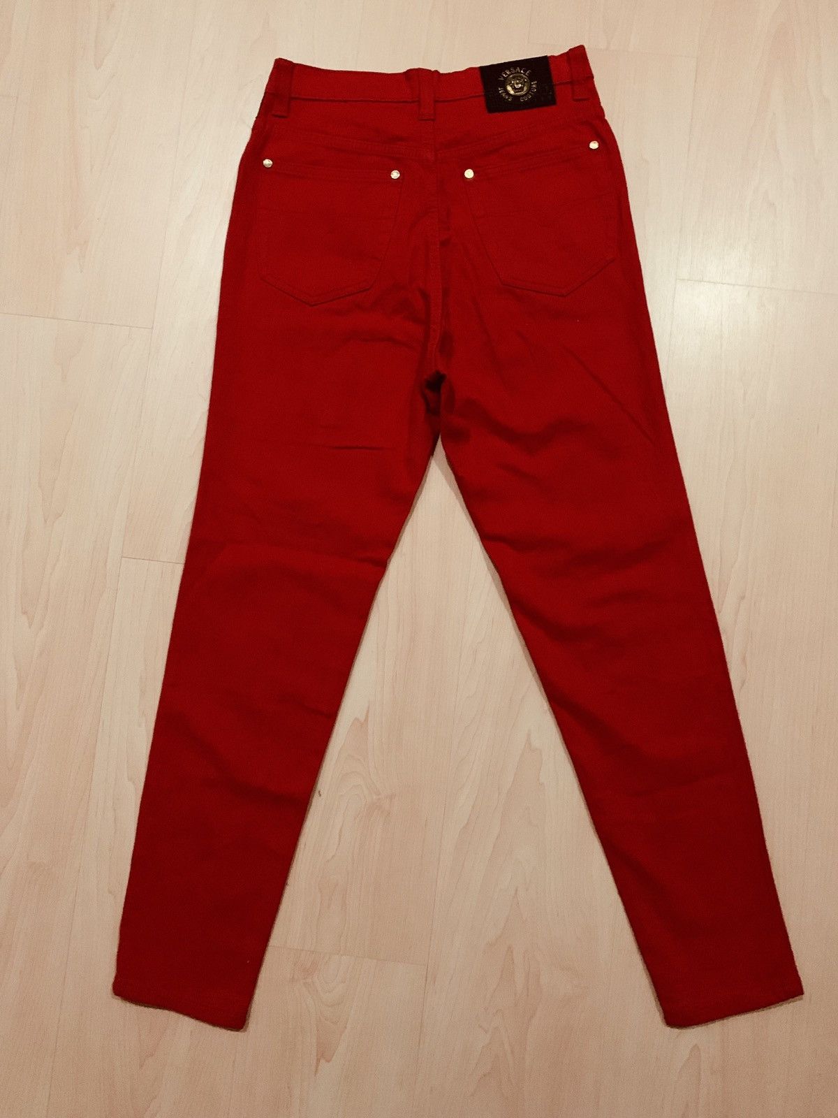 Versace Rare Nice Colour VERSACE Made In Italy Red Denim Jeans | Grailed