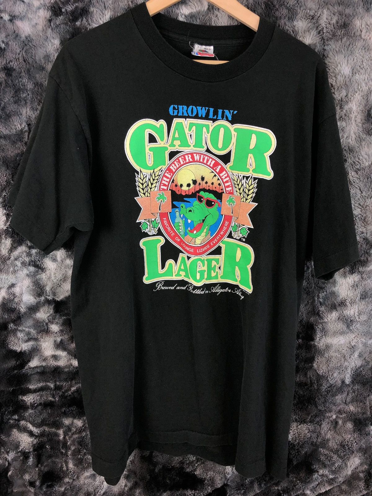 Fruit Of The Loom × Vintage 1988 Growlin’ Gator Lager Beer With Bite ...