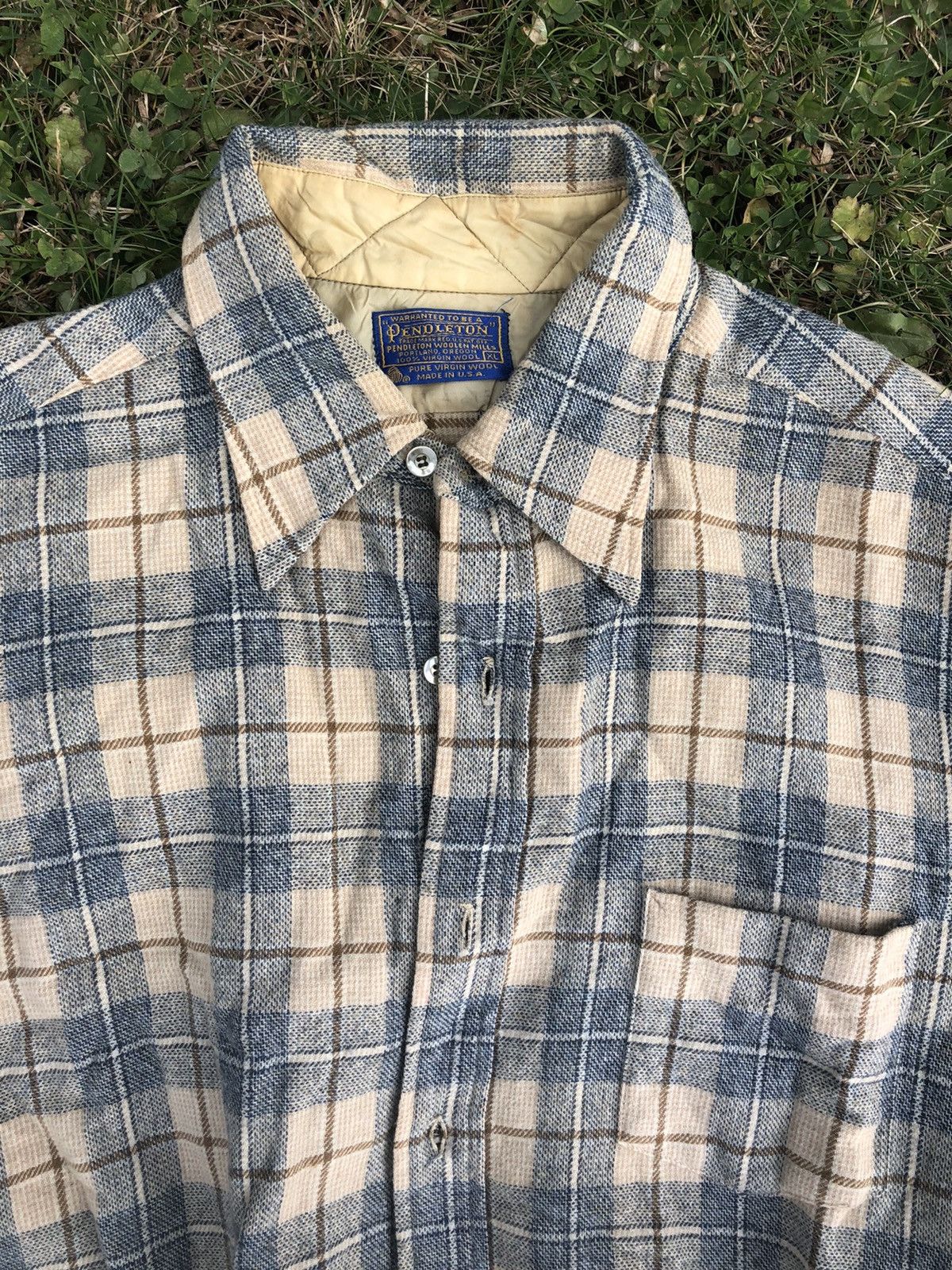 Vintage Vintage 100% Virgin Wool Pendleton Flannel Shirt Button | Grailed