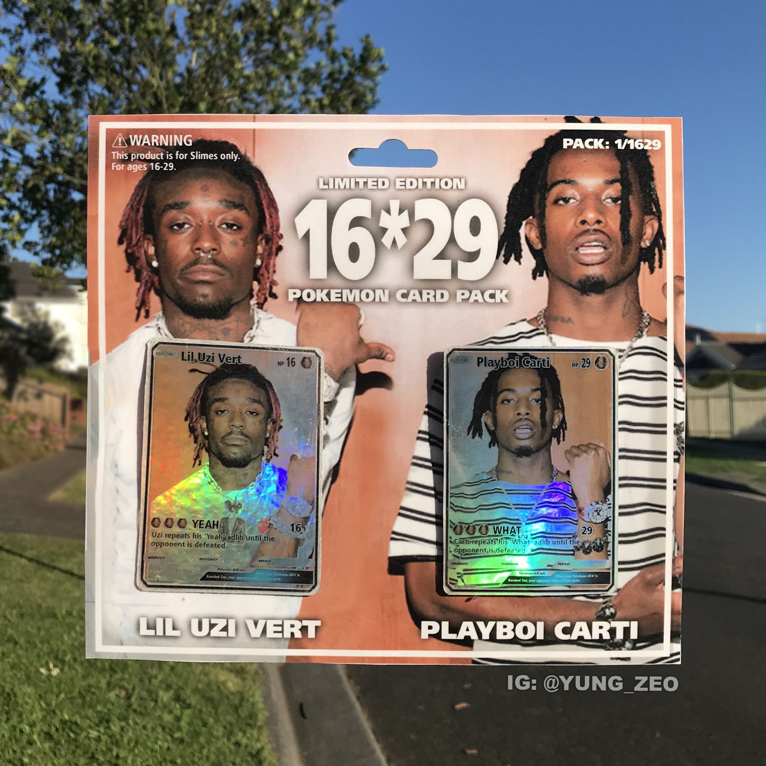 Pokemon Lil Uzi Vert & Playboi Carti Pokemon Card Pack (16*29) | Grailed