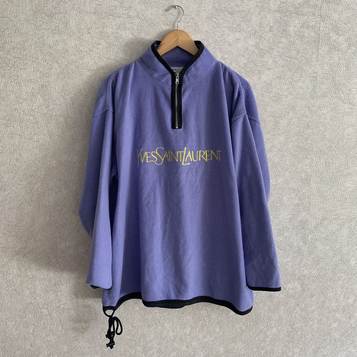 Yves Saint Laurent 🌈ICONIC YSL LOGO FLEECE SWEATSHIRT 1/4 ZIP | Grailed