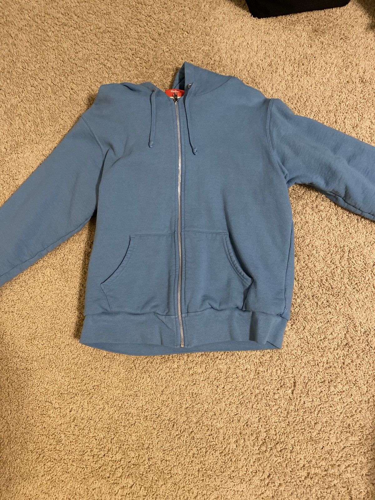 Supreme Powder blue supreme thermal zip up hoodie hood script (fw18 ...