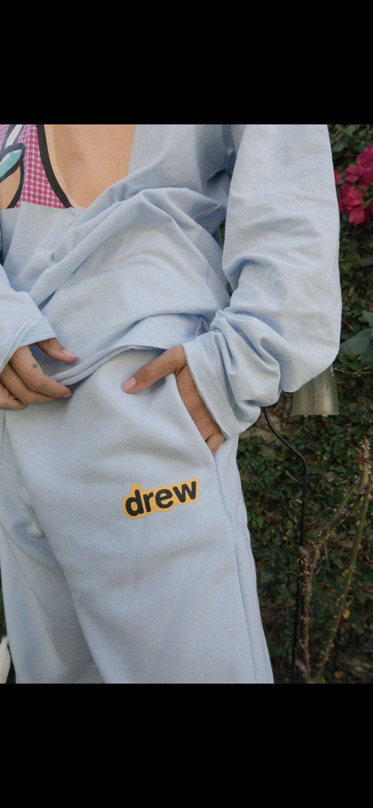 Drew House × Justin Bieber Drew House Secret Sweatpants Light Blue ...
