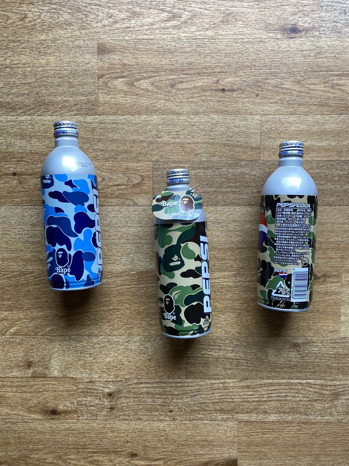Bape ‘01 Bape x Pepsi unopened camo bottles | Grailed