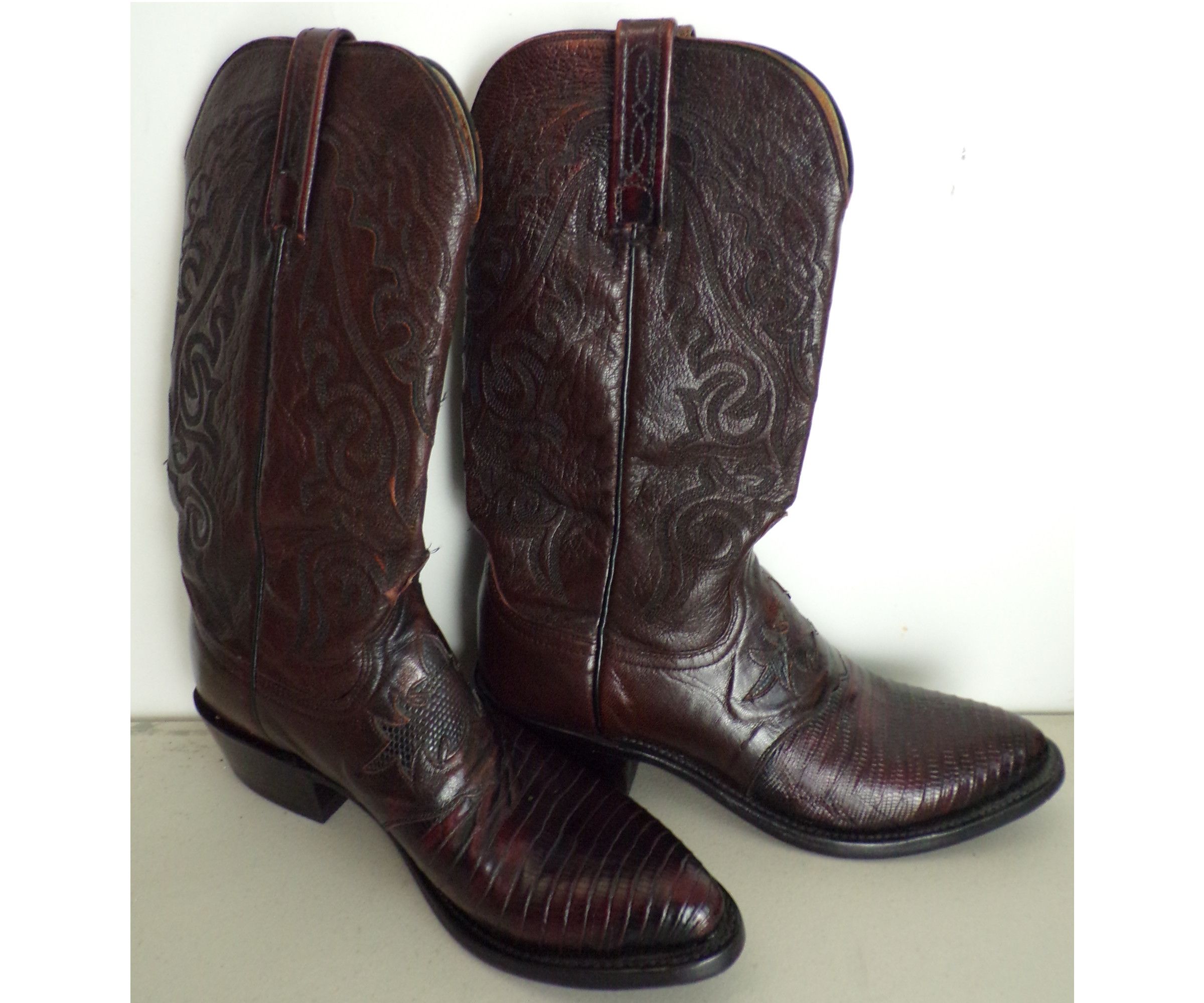 Lucchese Lucchese Brown Snake Print Cowboy Boots | Grailed