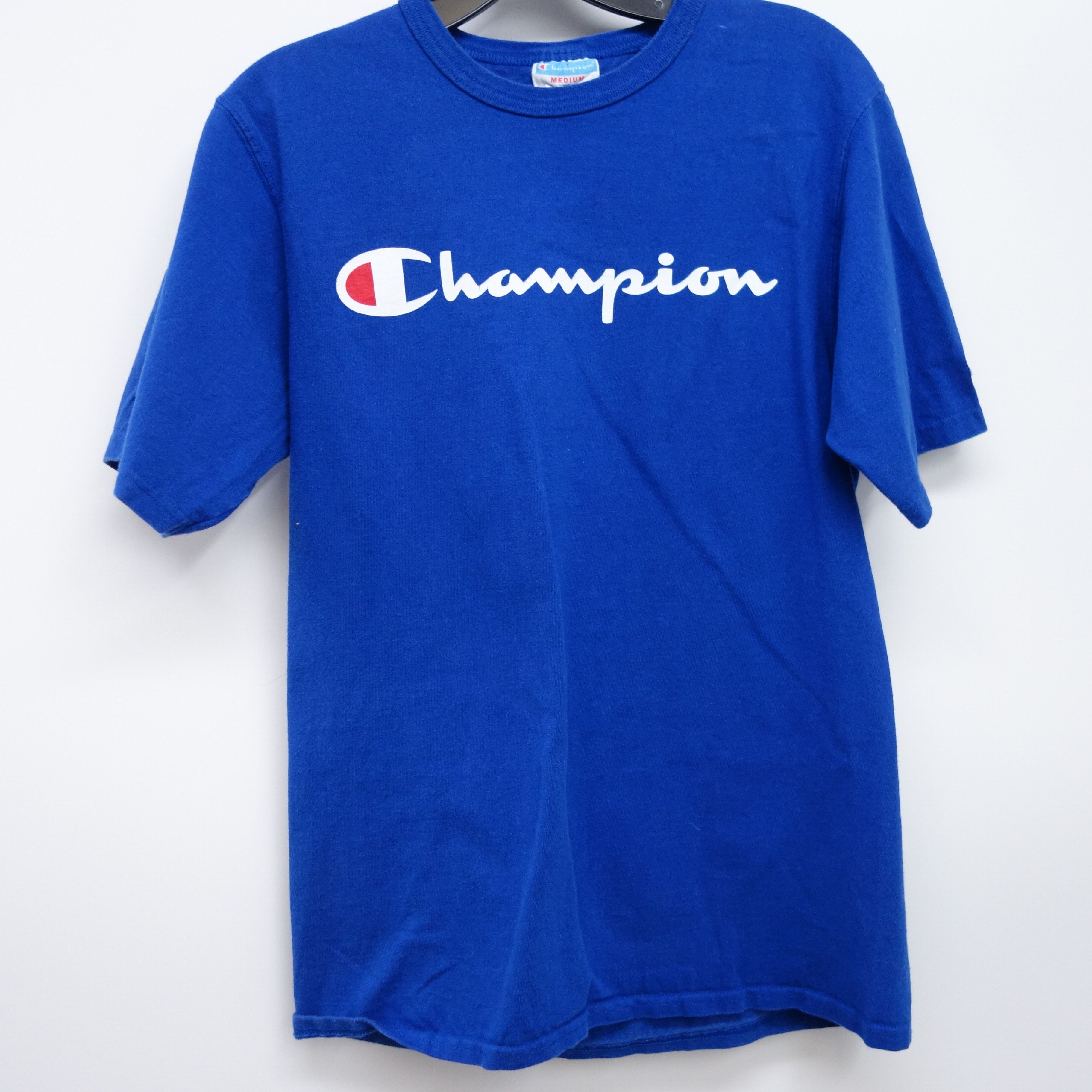 Champion Champion Royal Blue Logo Script Reverse Weave Tee Medium | Grailed