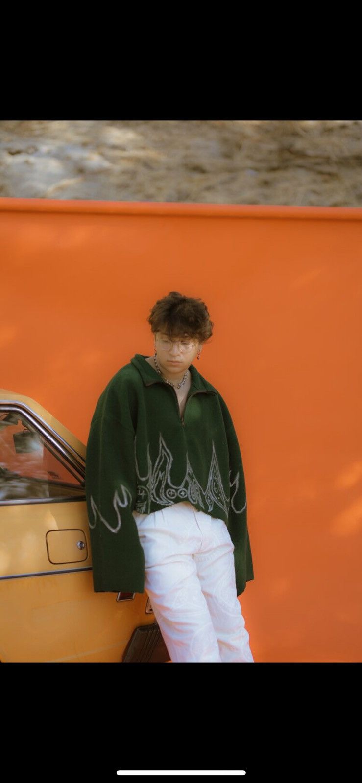 Custom iAM “PAIS FYE” CROPPED HALF ZIP SWEATER | Grailed