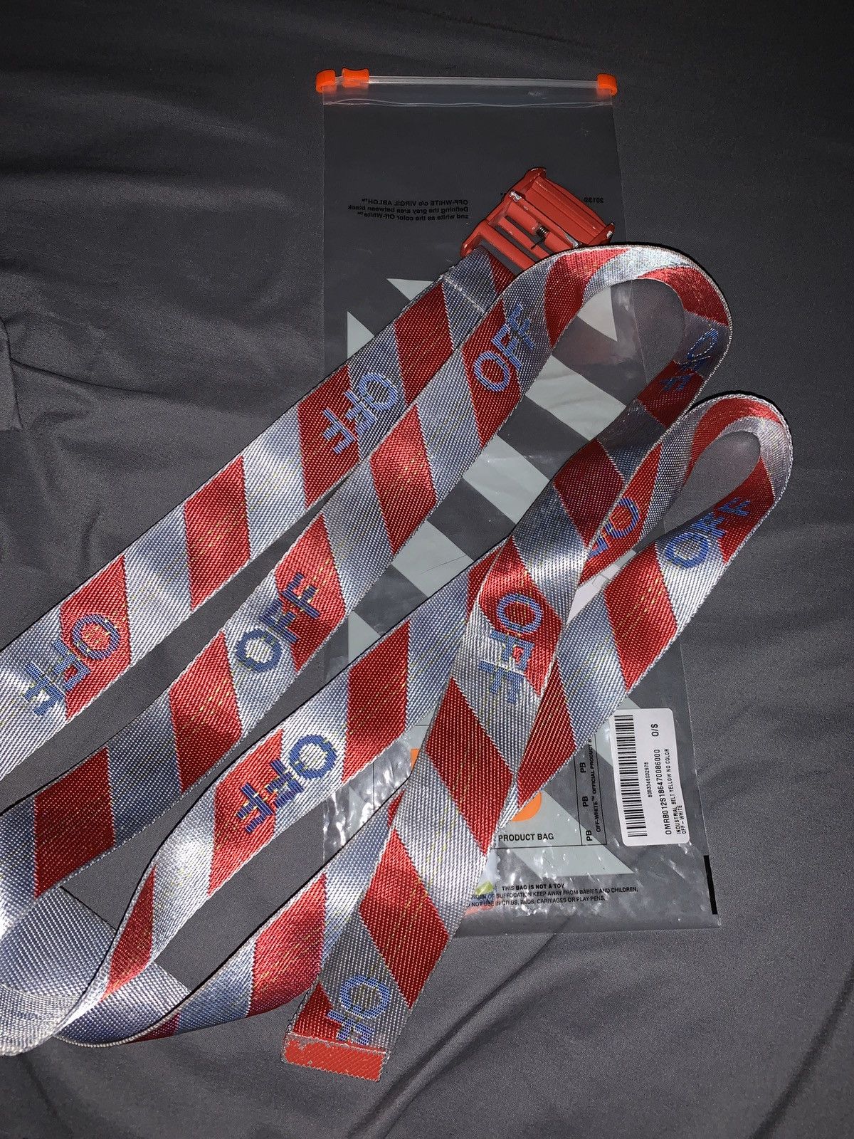 Off-White Offwhite Red and White Stripe Industrial Belt | Grailed