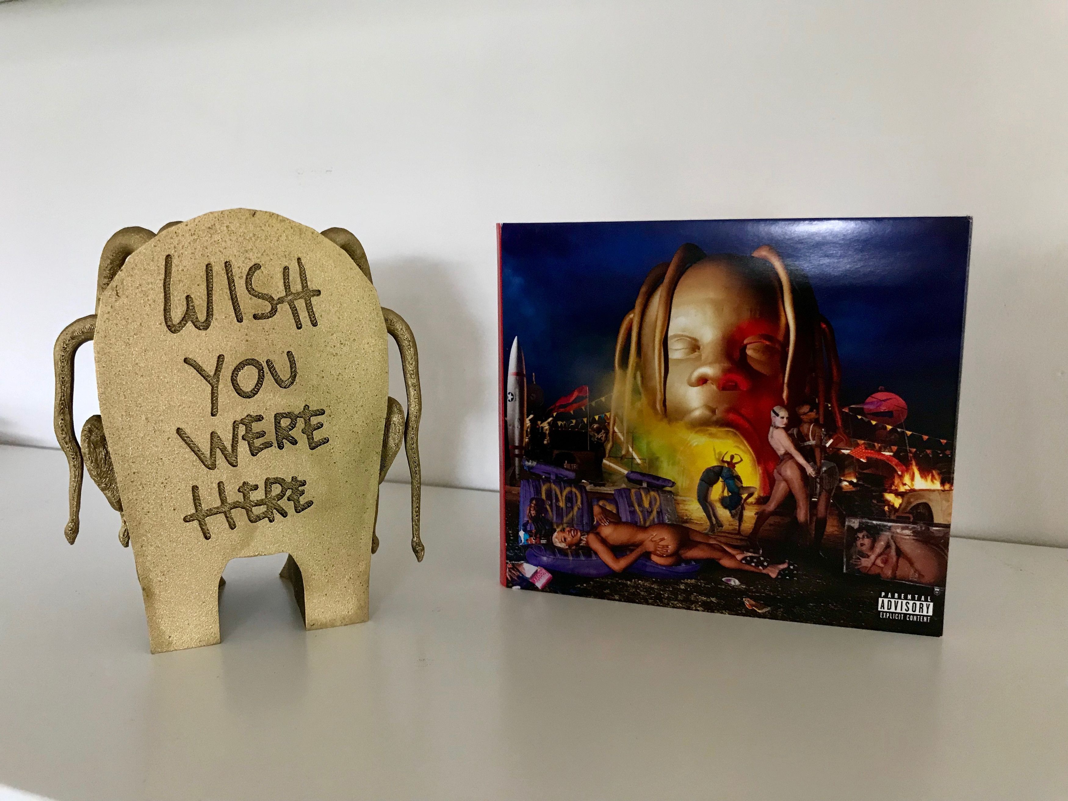Travis Scott Travis Scott Astroworld cd album cover 3D printed head ...