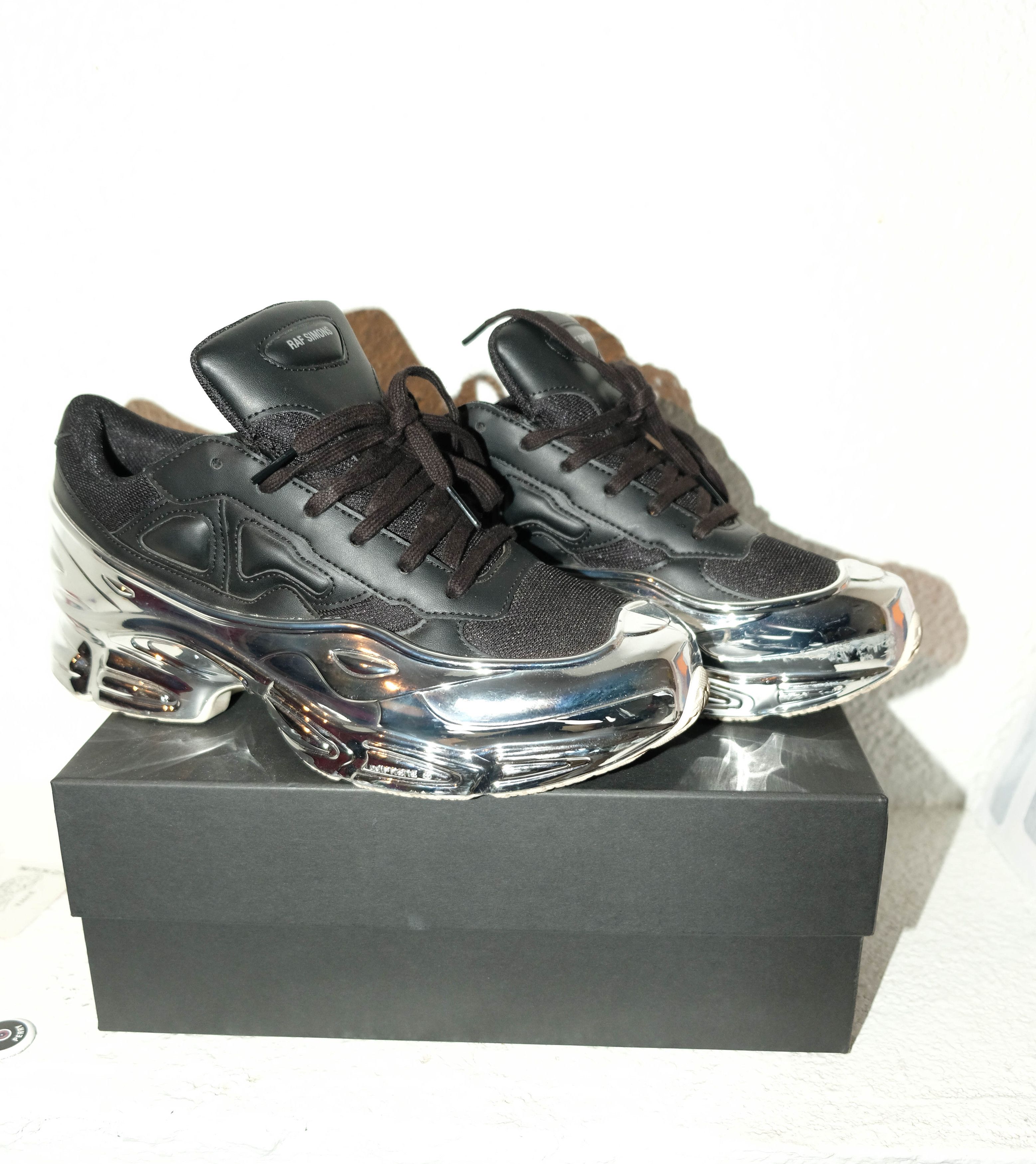 Raf Simons Adidas x Raf Simons Black Chrome Ozweego | Grailed